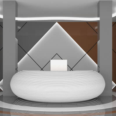 Sci-Fi Interior Parametric Glow Loft Reception Desk 3D Model by malibusan