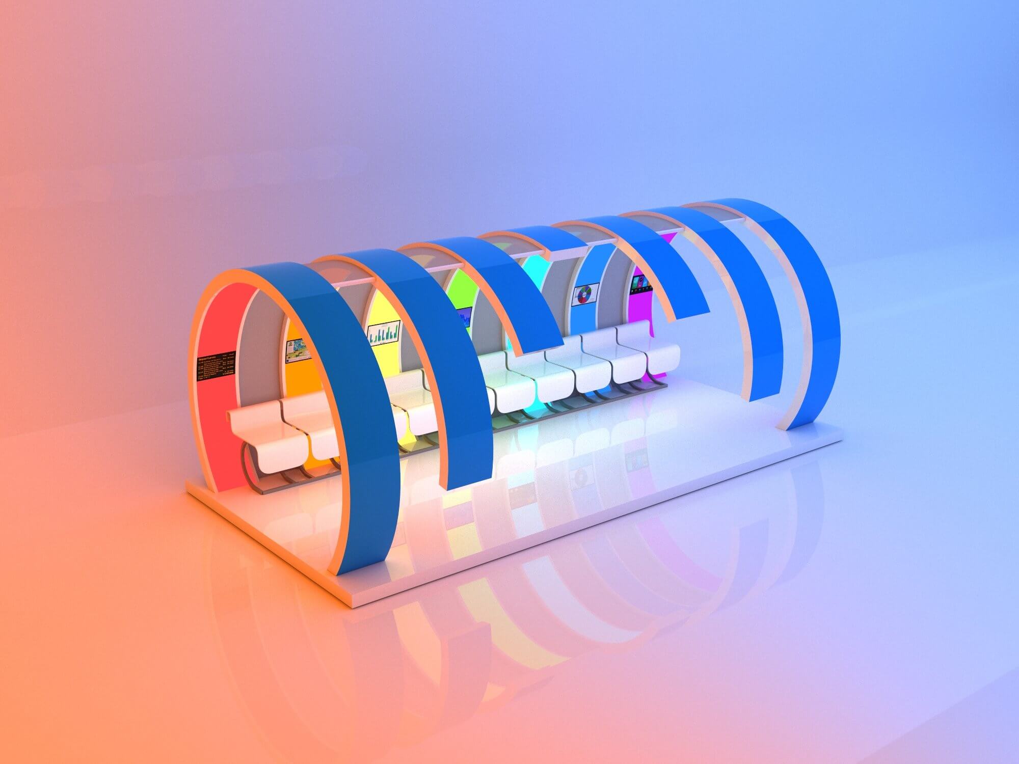 Spherical Rainbow Bus Stop - 3D Model by malibusan