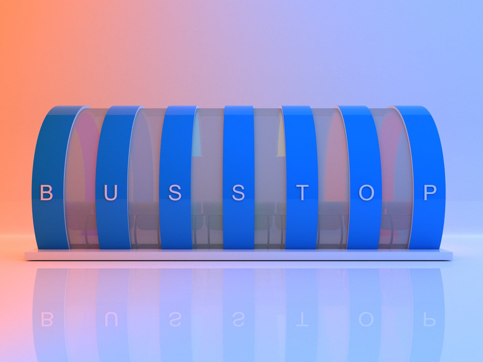 Spherical Rainbow Bus Stop - 3D Model by malibusan