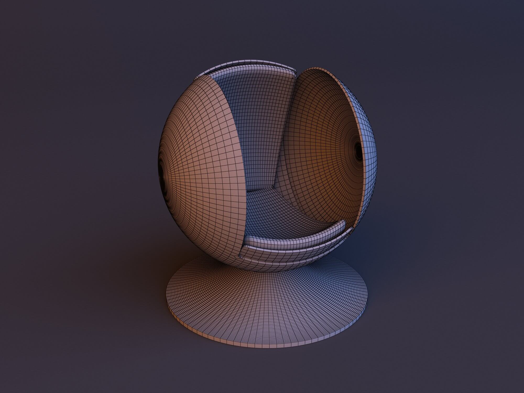 Spherical Scifi Lounge Chair - 3D Model by malibusan