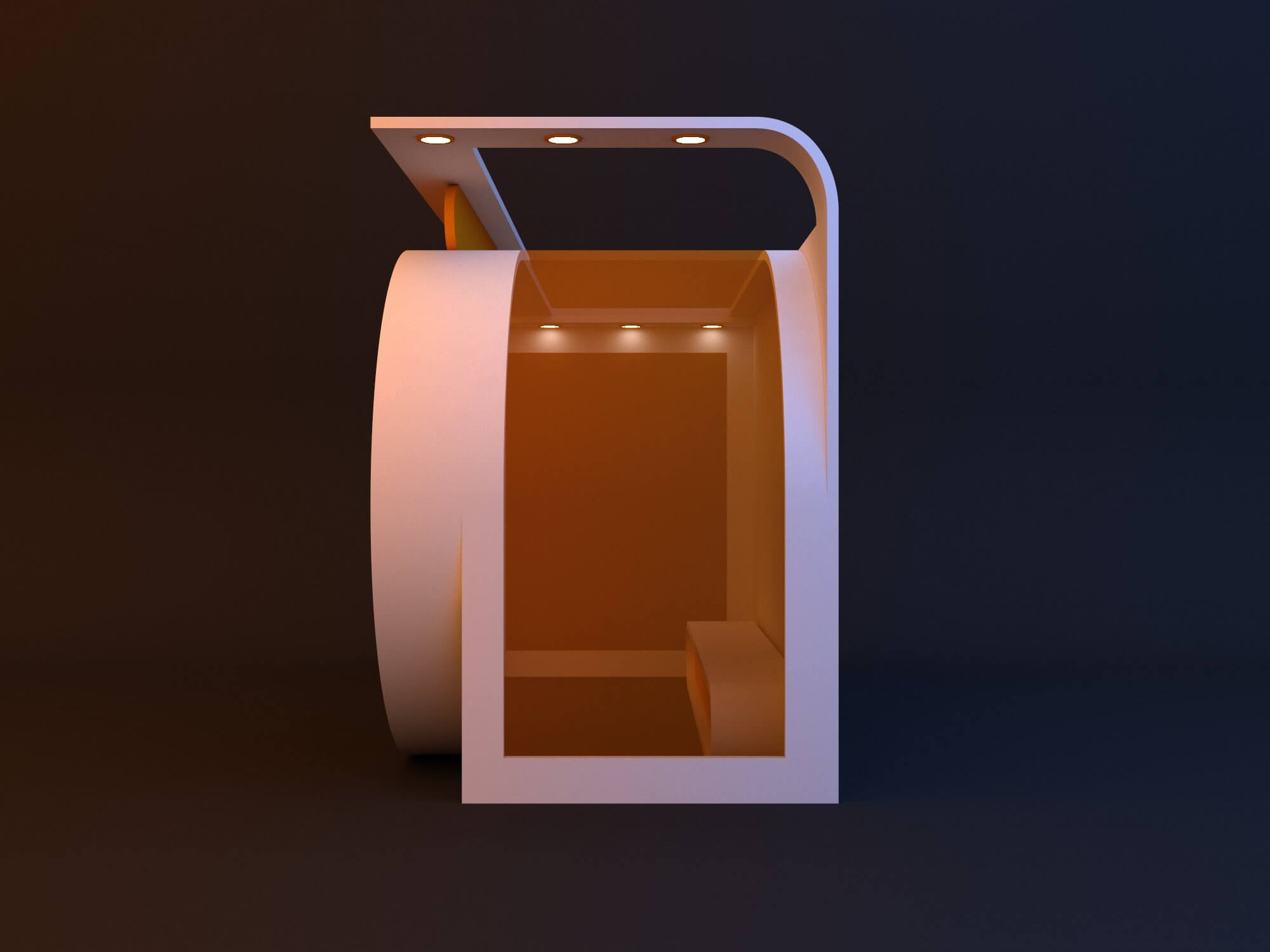 Stylish Loft Glow Bus Stop - 3D Model by malibusan