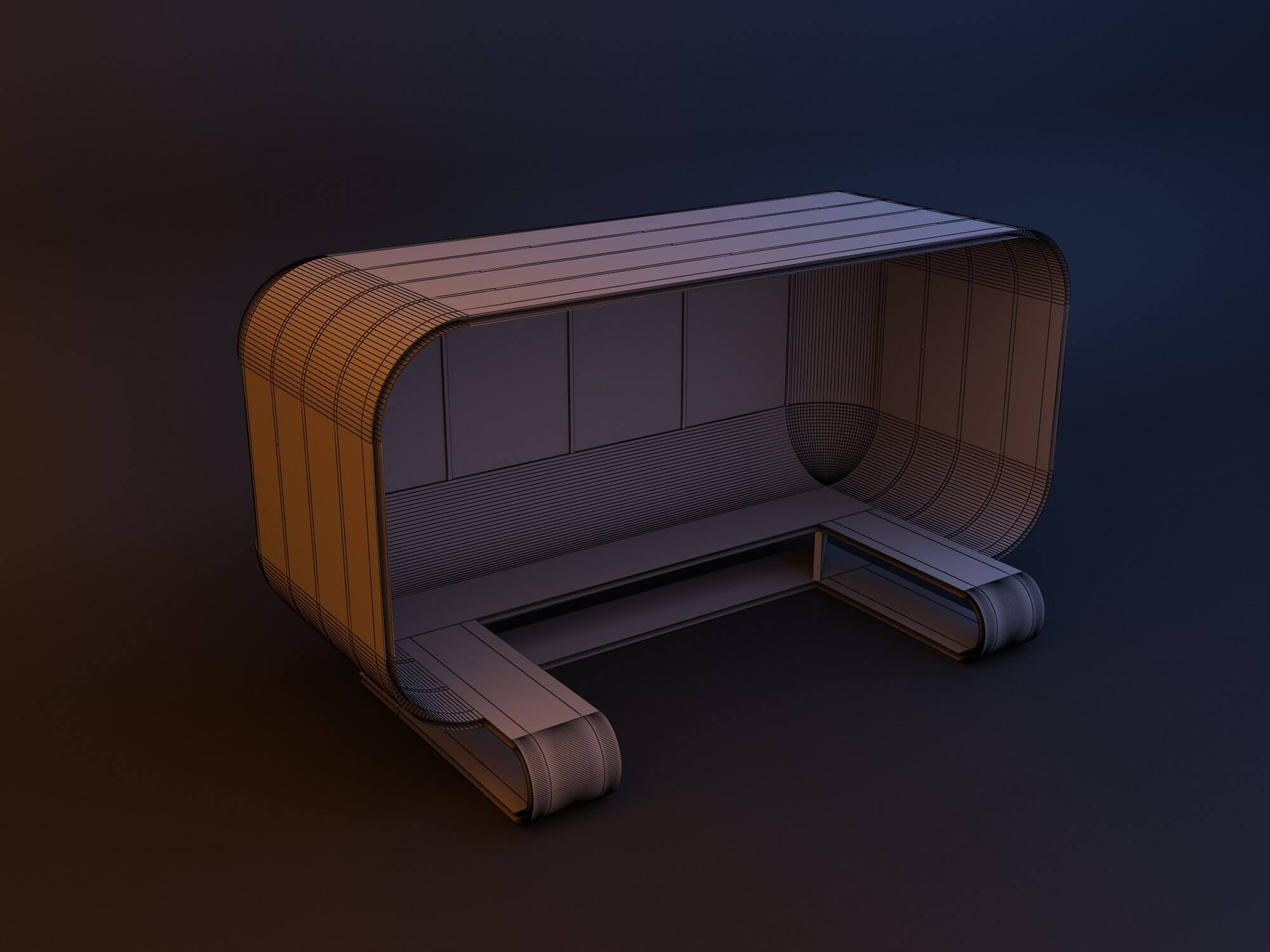 Urban Infrastructure Mobile Sci-Fi Bus Stop 3D Model by malibusan