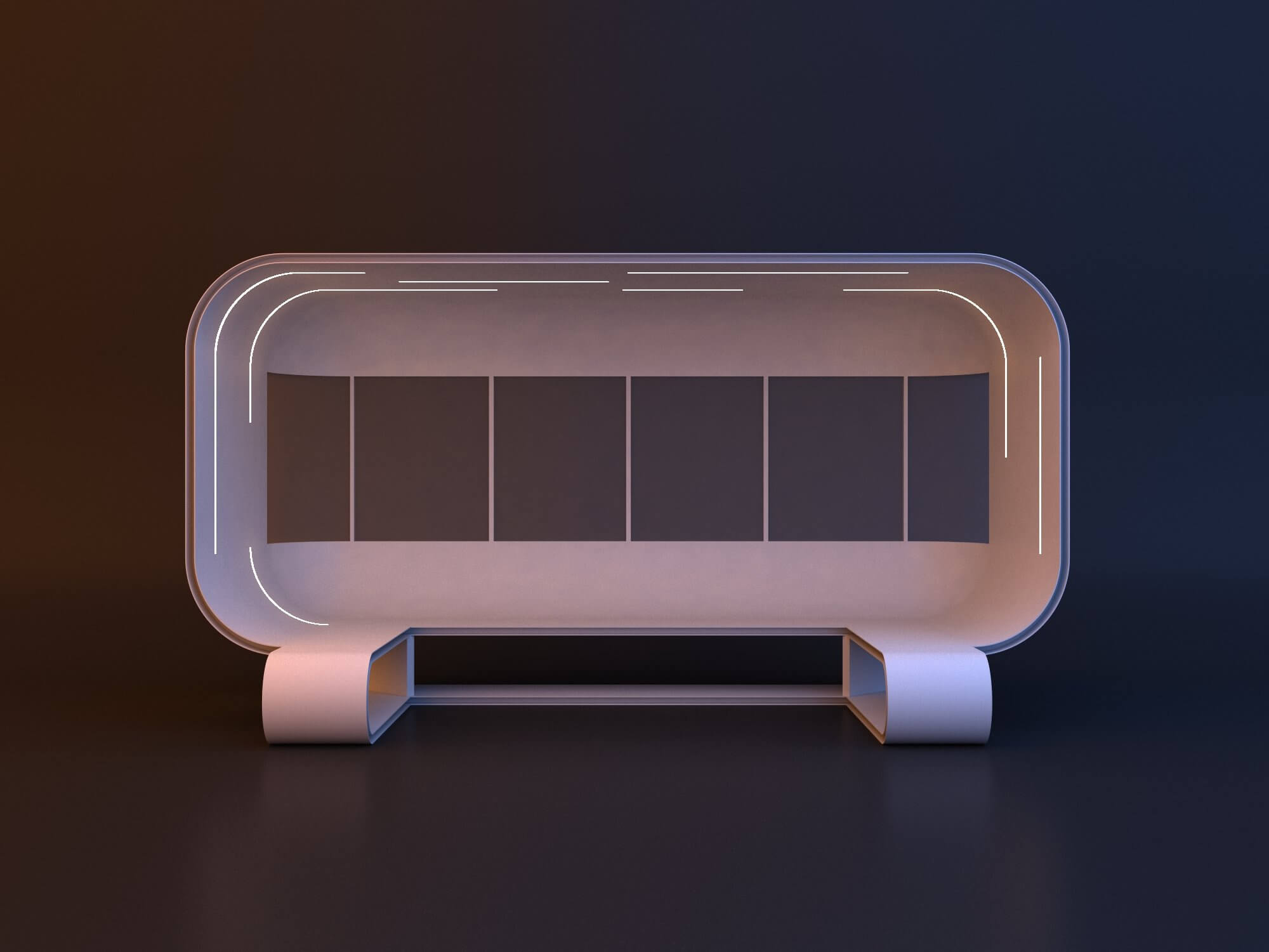 Urban Infrastructure Mobile Sci-Fi Bus Stop 3D Model by malibusan