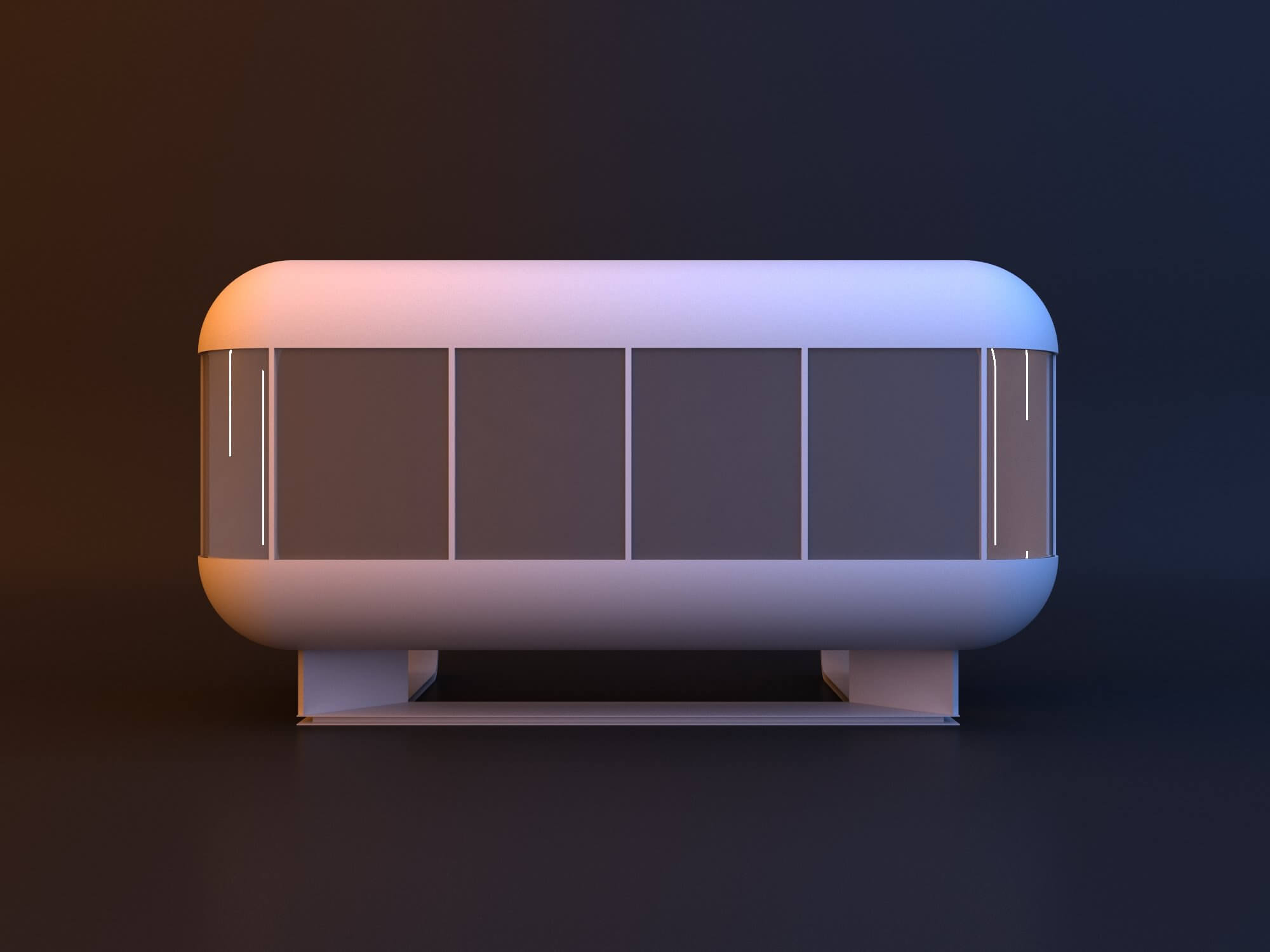 Urban Infrastructure Mobile Sci-Fi Bus Stop 3D Model by malibusan