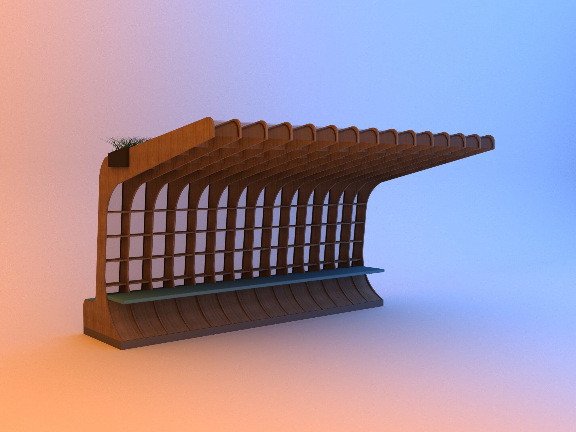Urban Parametric Design of Modular Bus Stop - 3D Model by malibusan