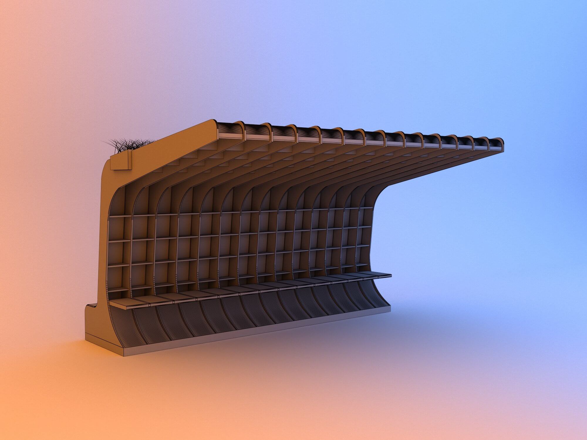 Urban Parametric Design of Modular Bus Stop - 3D Model by malibusan