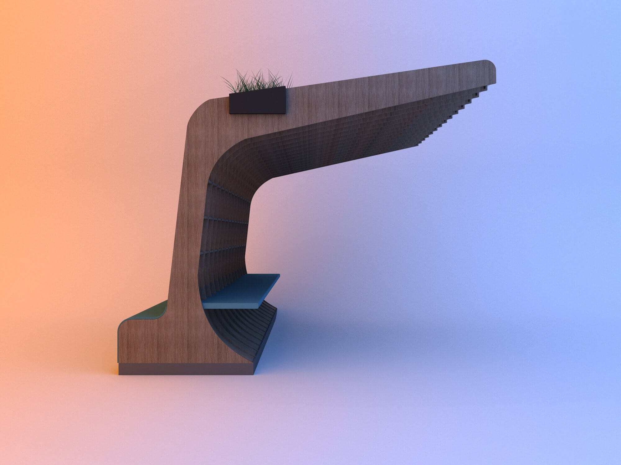 Urban Parametric Design of Modular Bus Stop - 3D Model by malibusan
