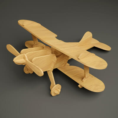 Wooden Aircraft for CNC Machine - 3D Model by malibusan