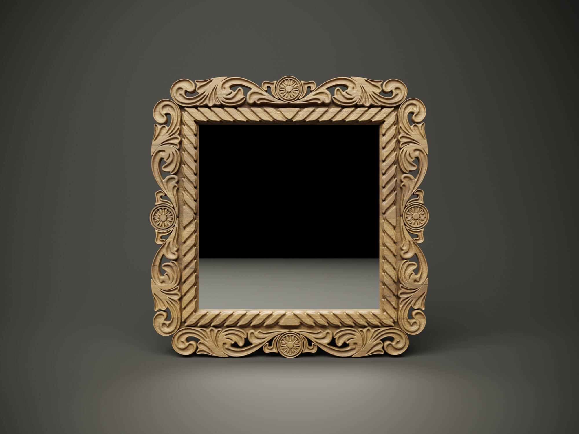 Wooden Wall Mirror For CNC Machine - 3D Model by malibusan