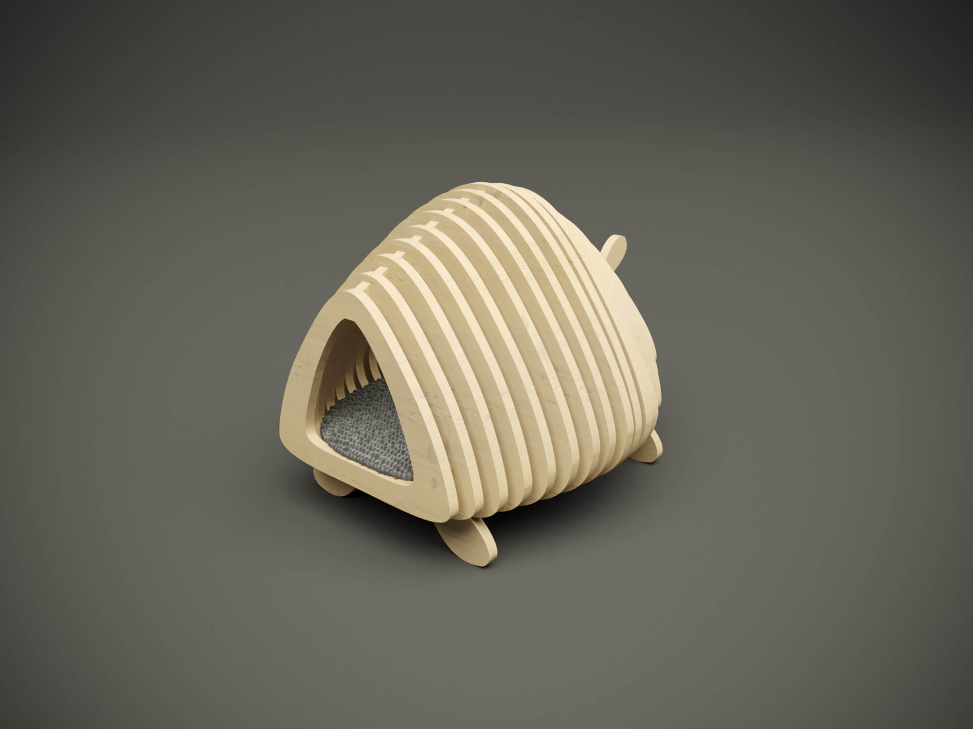 Wood Parametric Cat House For Cnc Machine 3d Model By Malibusan