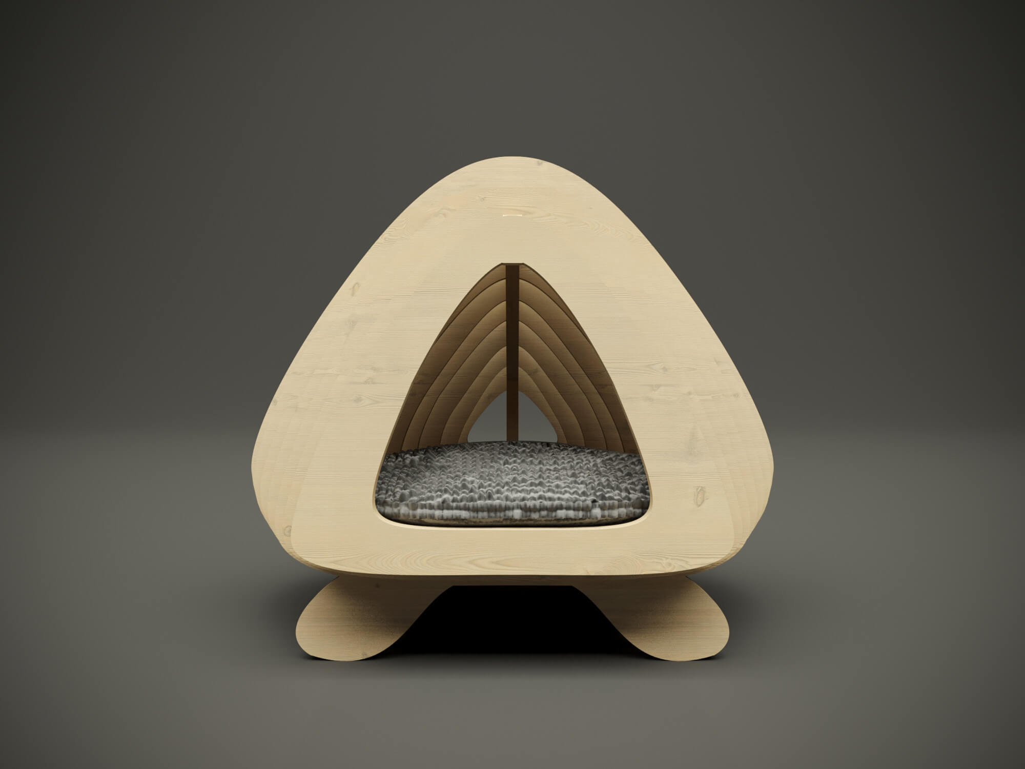 Wood Parametric Cat House for CNC Machine - 3D Model by malibusan