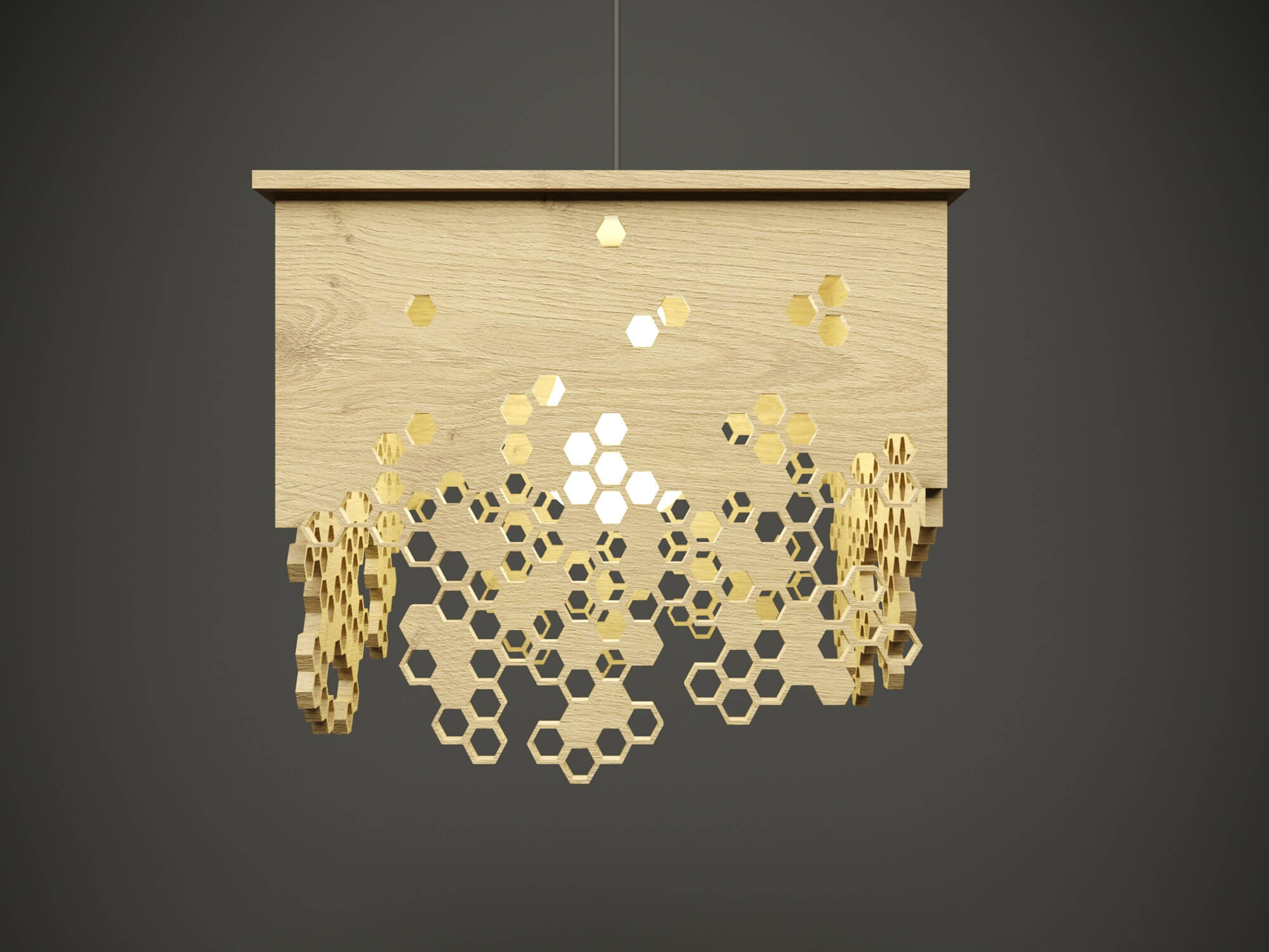 Wood Parametric Ceiling Lamp for CNC Machine - 3D Model by malibusan