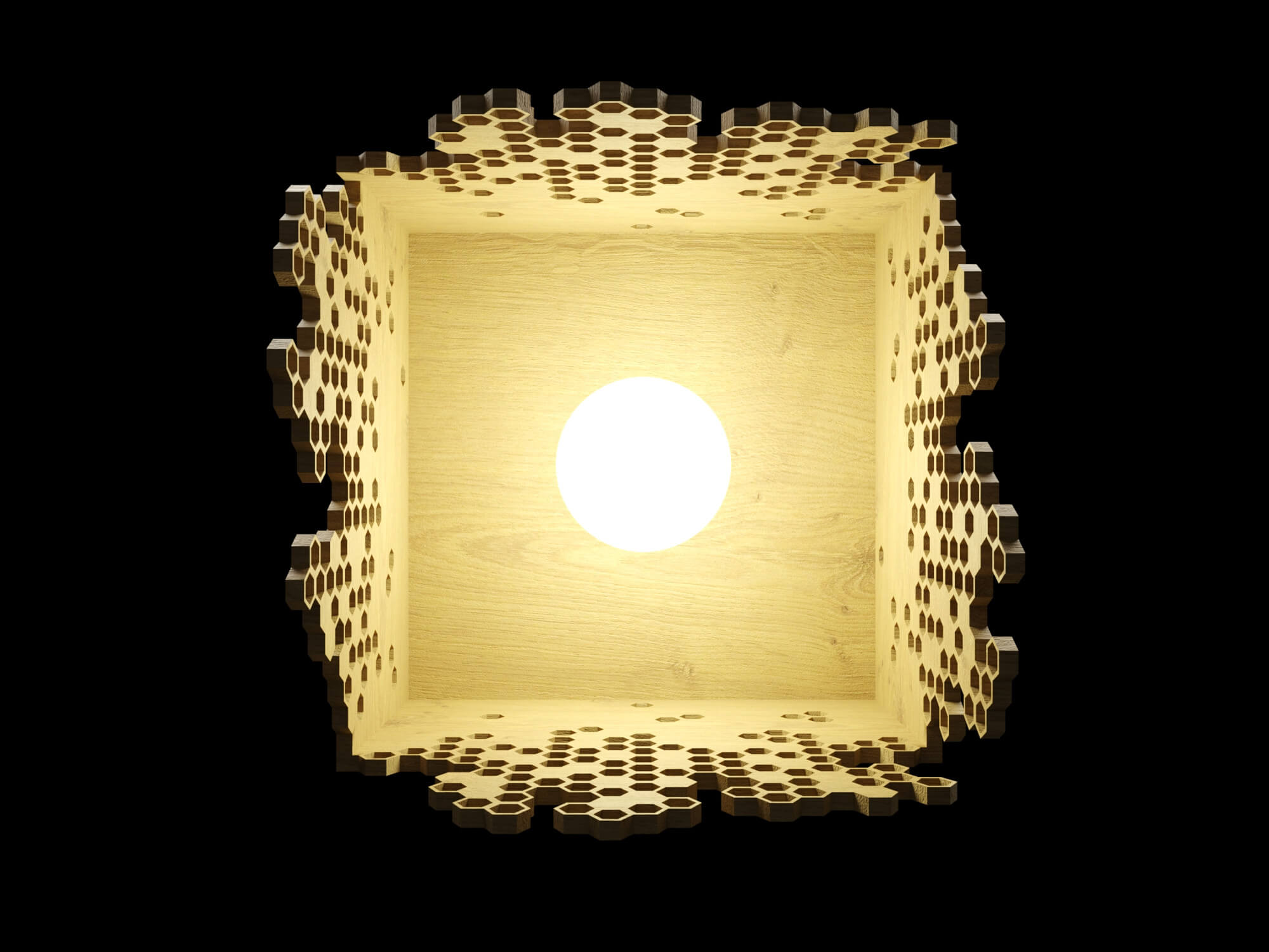 Wood Parametric Ceiling Lamp for CNC Machine - 3D Model by malibusan