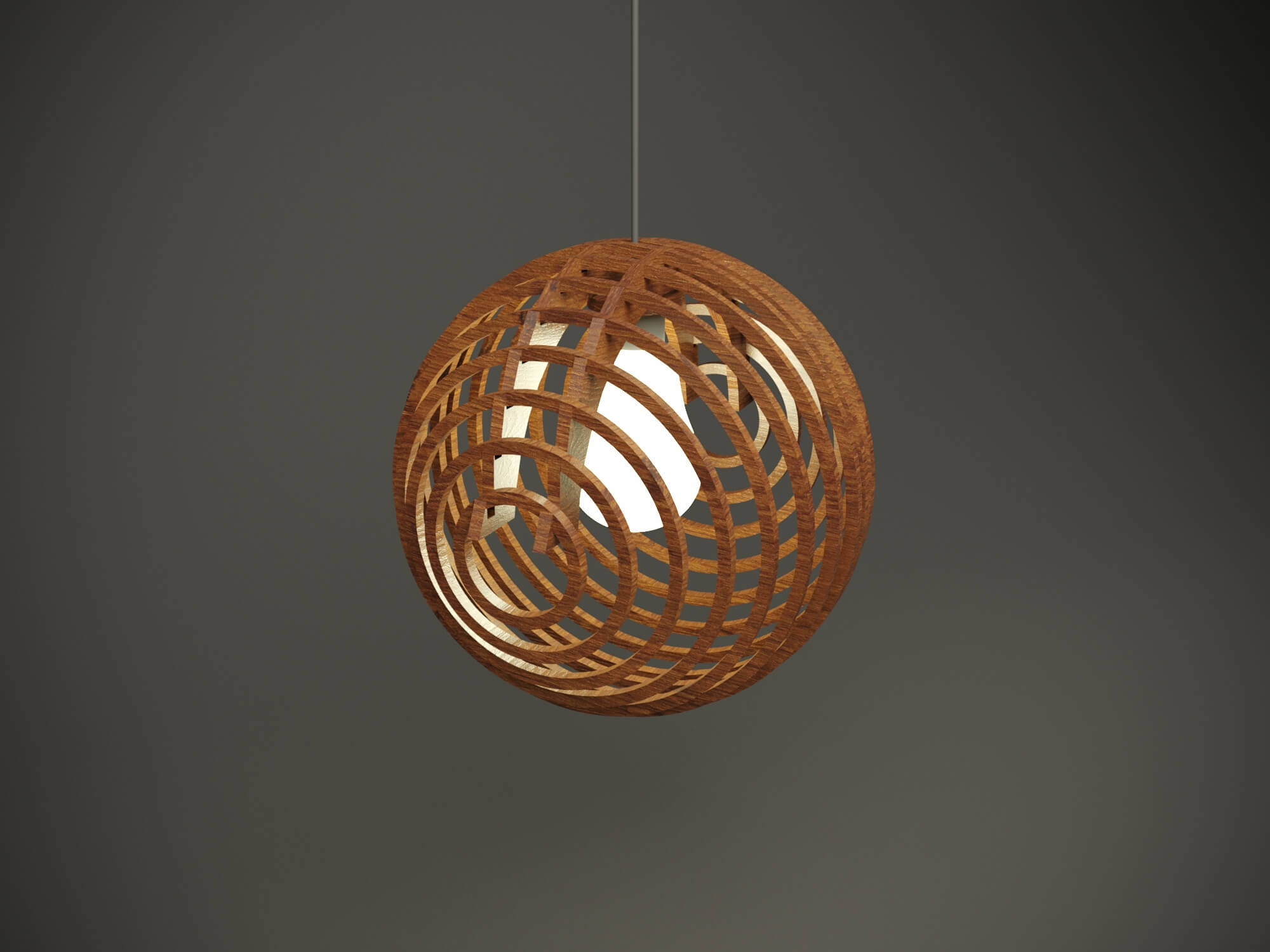 Wood Parametric Ceiling Light for CNC Machine - 3D Model by malibusan