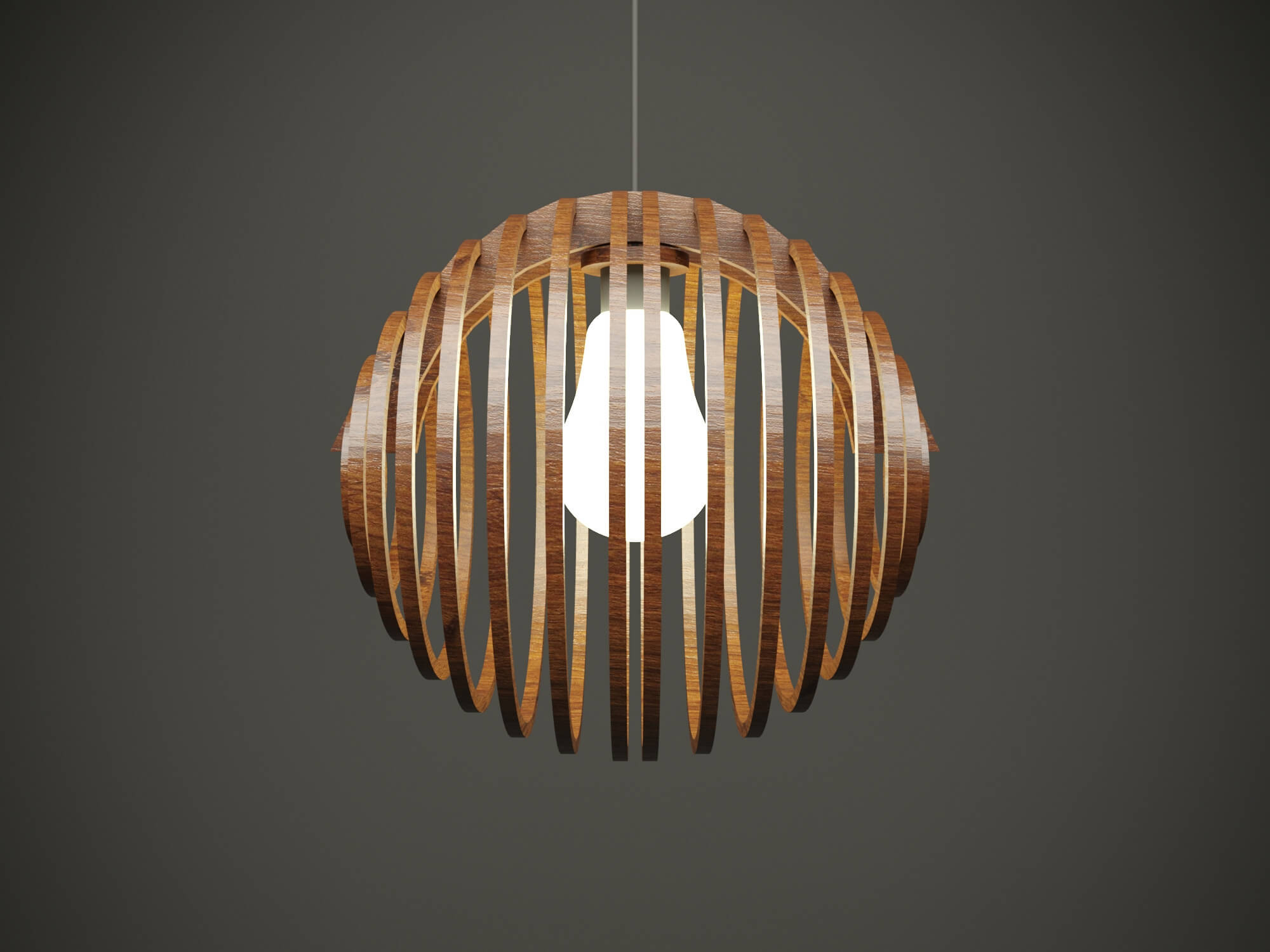 Wood Parametric Ceiling Light for CNC Machine - 3D Model by malibusan
