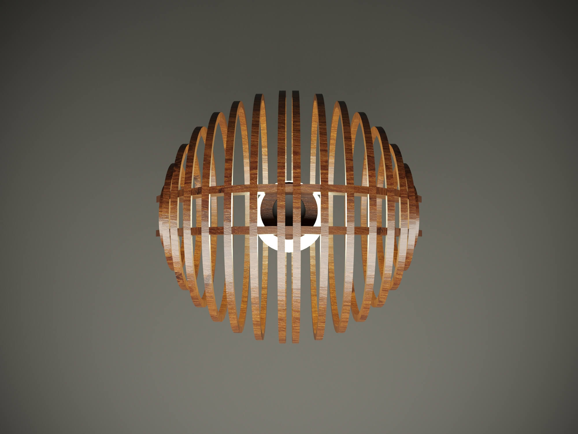 Wood Parametric Ceiling Light for CNC Machine - 3D Model by malibusan