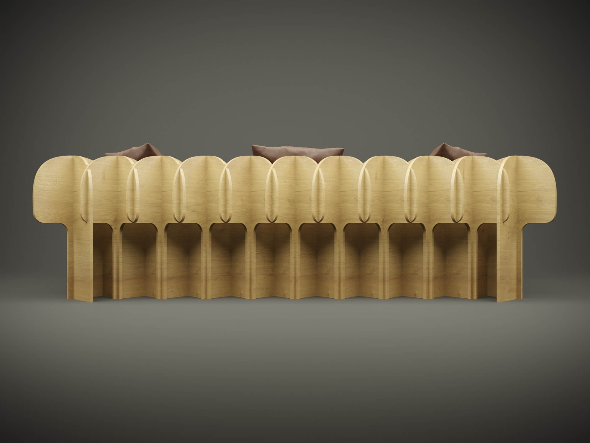 Wood Parametric Couch for CNC Machine - 3D Model by malibusan