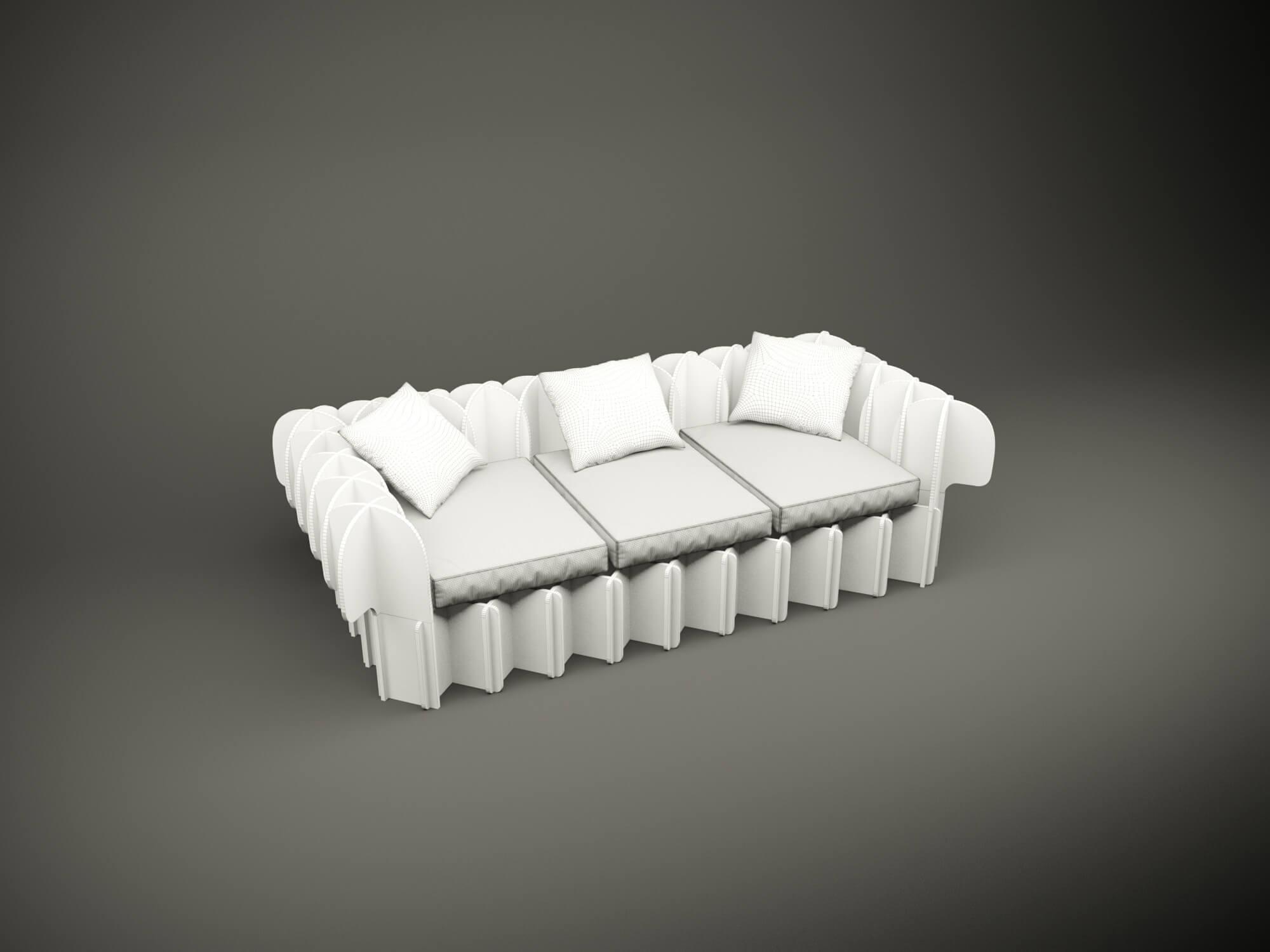 Wood Parametric Couch for CNC Machine - 3D Model by malibusan