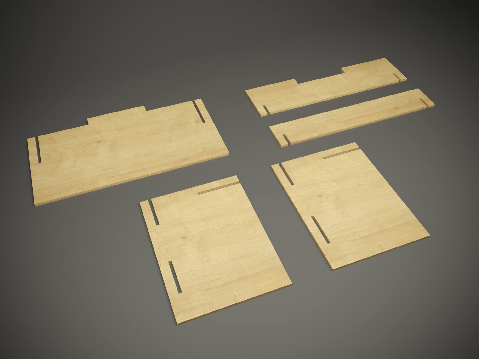 Wood Parametric Craft Table for CNC Machine - 3D Model by malibusan