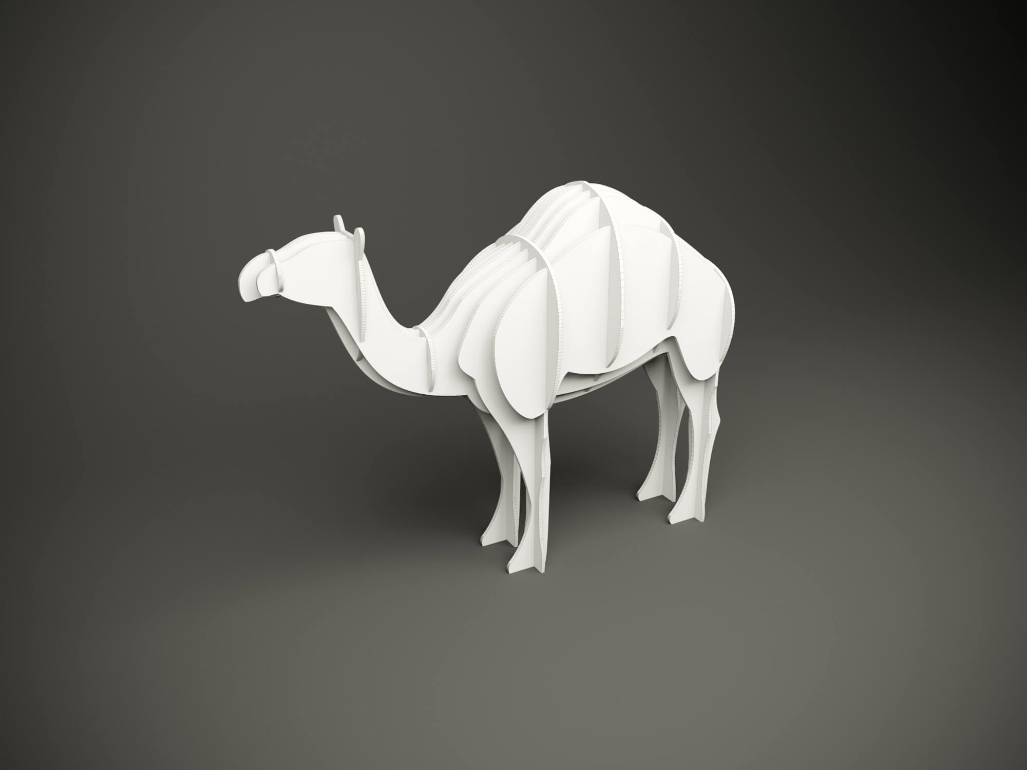 Wood Parametric Decor Camel for CNC Machine - 3D Model by malibusan