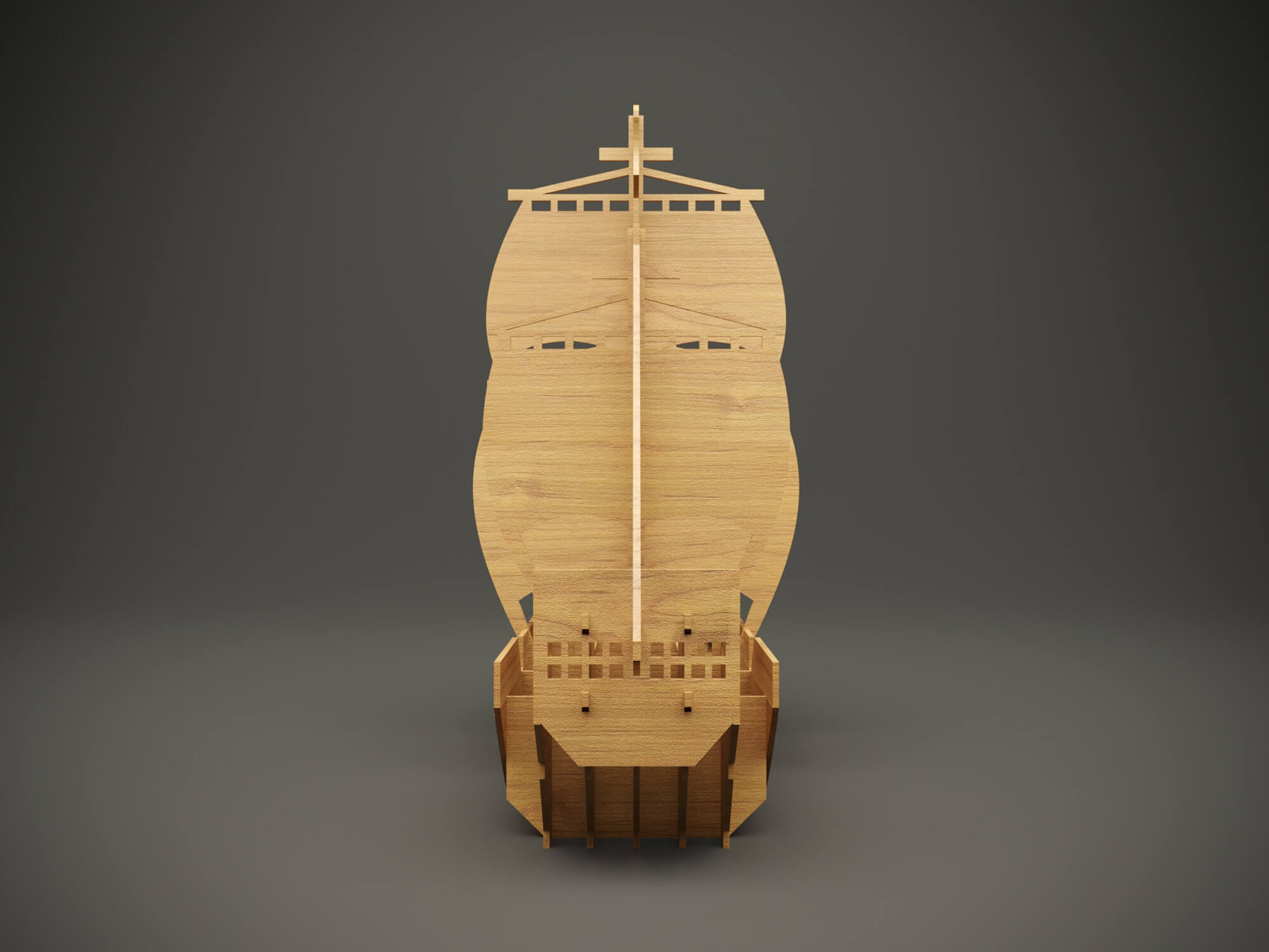 Wood Parametric Decor Sailing Ship for CNC - 3D Model by malibusan