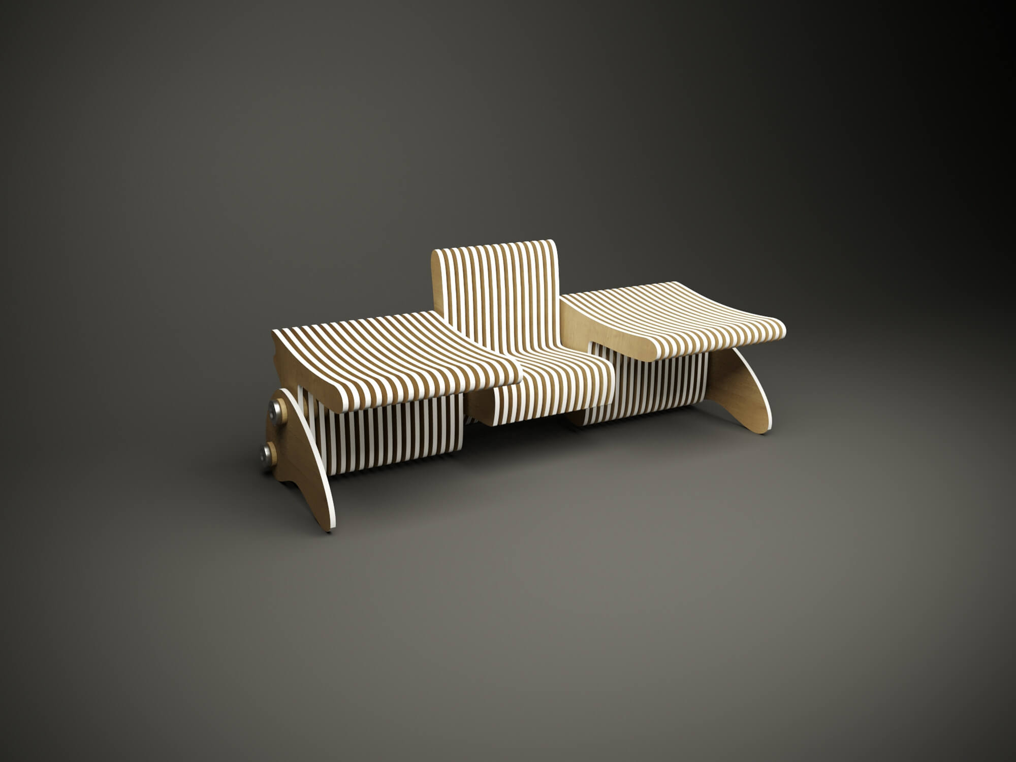 Wood Parametric Multi Function Bench for CNC Machine - 3D Model by ...