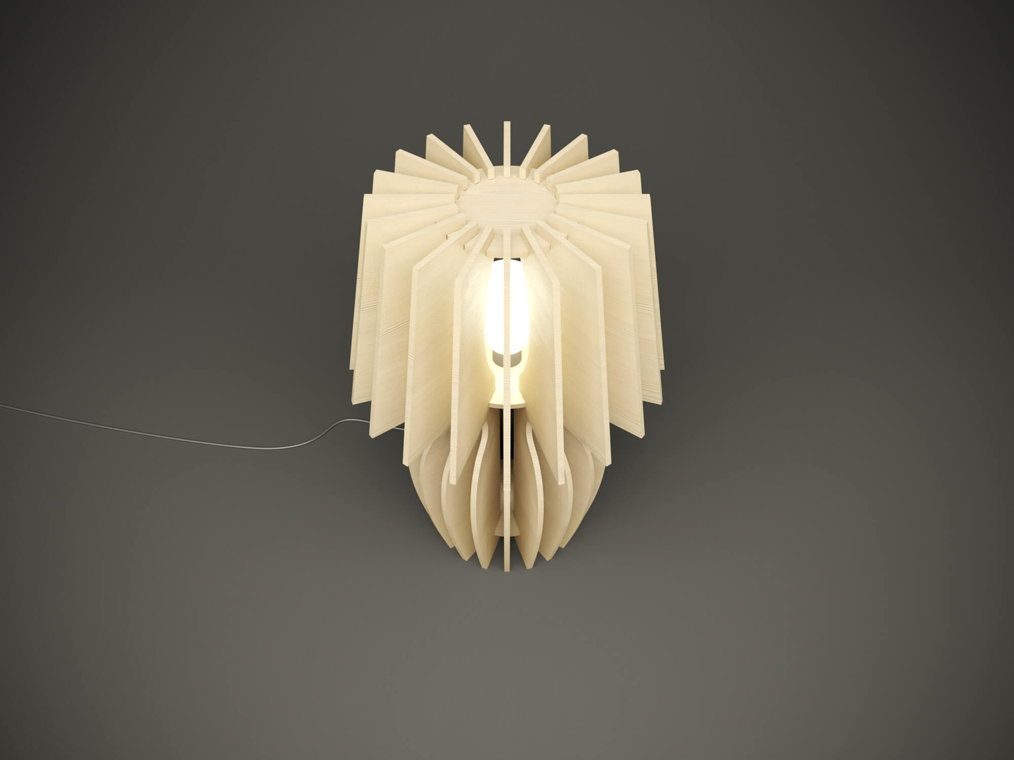 Wood Parametric Table Lamp for CNC Machine - 3D Model by malibusan