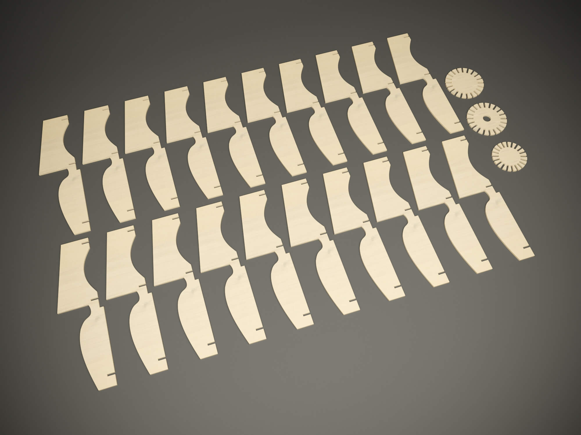 Wood Parametric Table Lamp for CNC Machine - 3D Model by malibusan