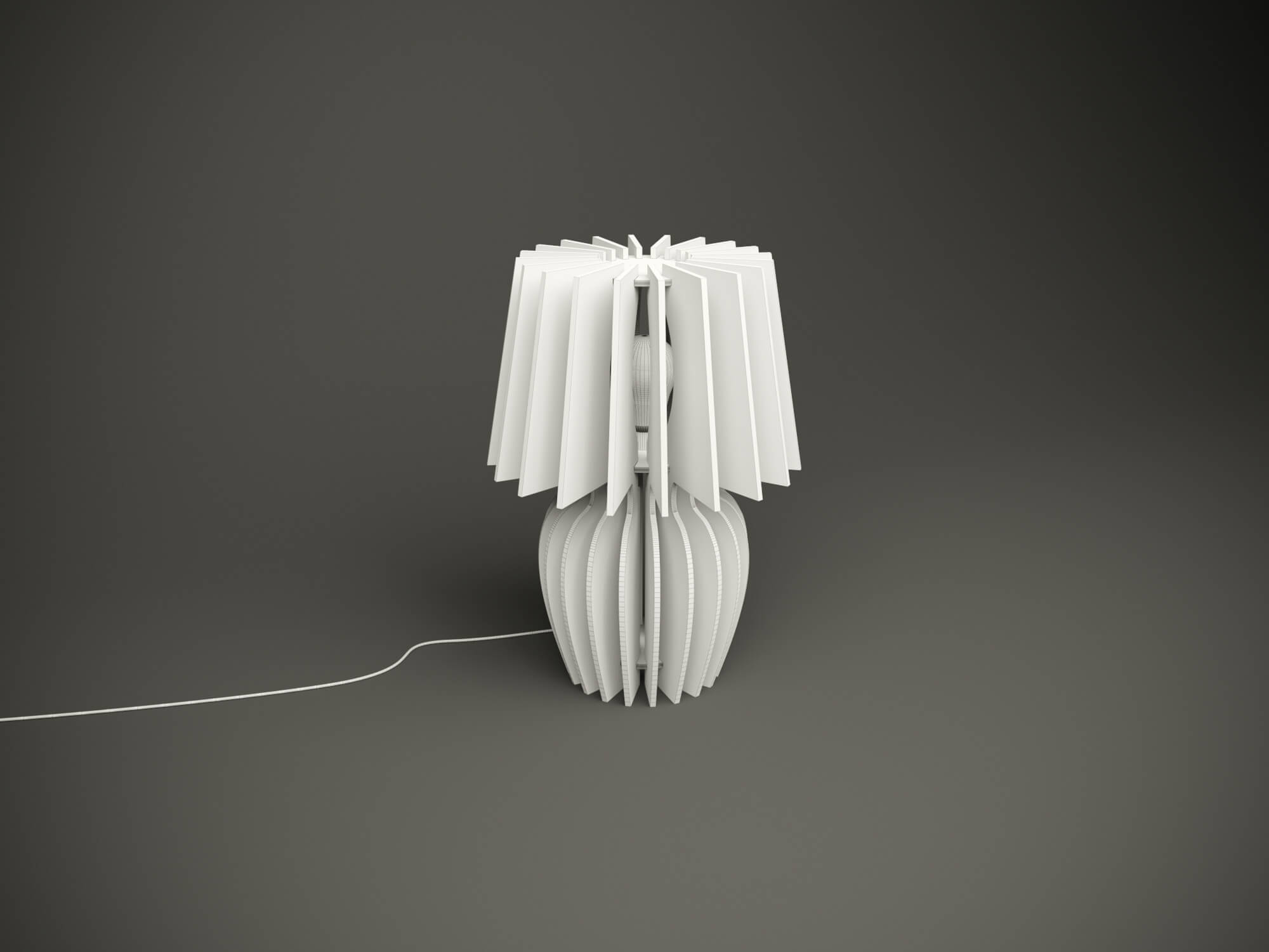 Wood Parametric Table Lamp for CNC Machine - 3D Model by malibusan