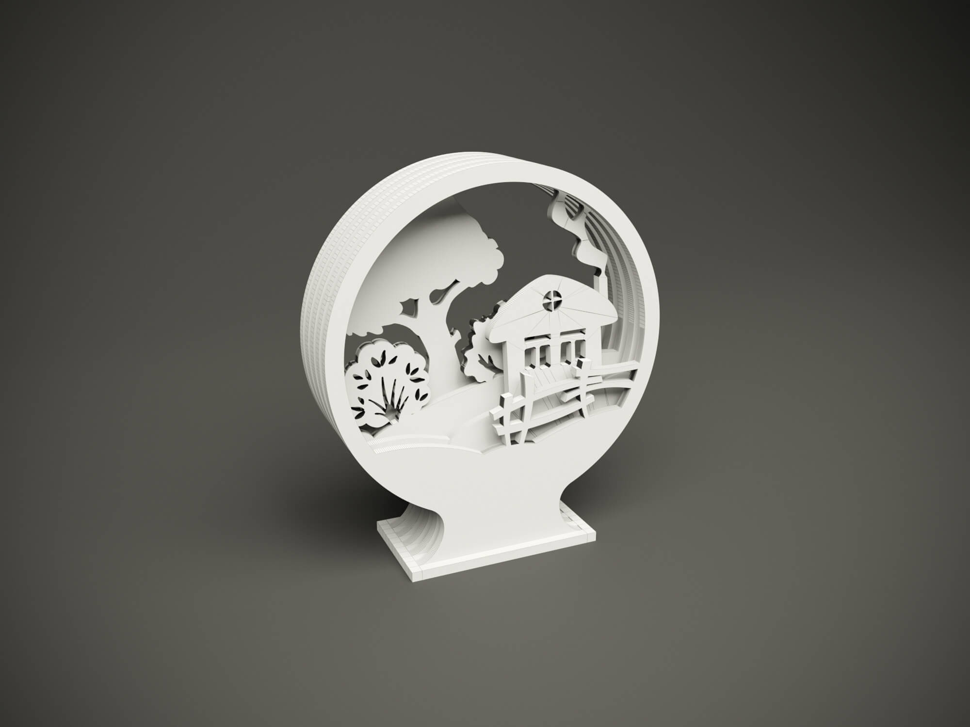 Wood Parametric Village for CNC Machine - 3D Model by malibusan