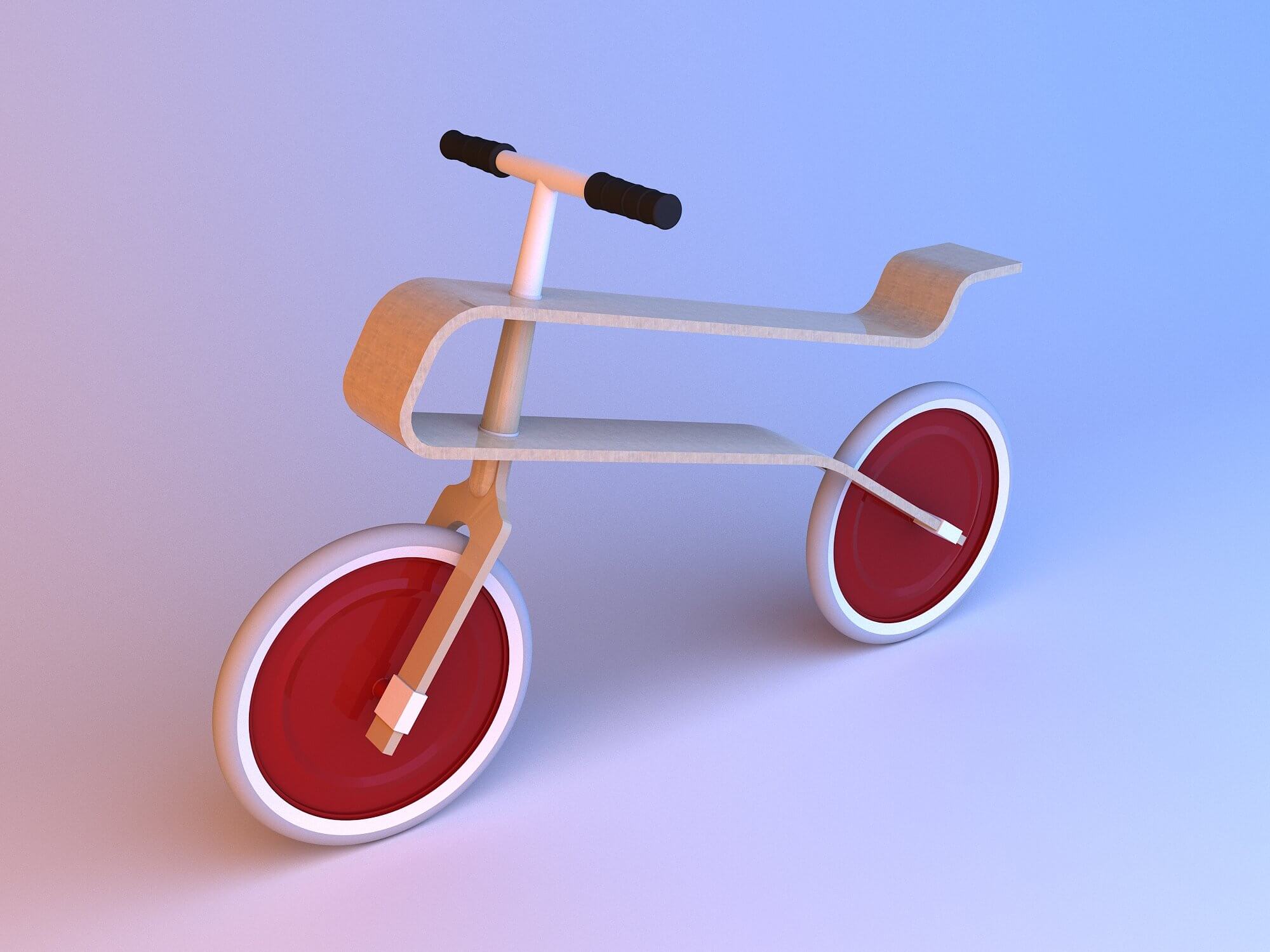 Wooden Balance Bike - 3D Model by malibusan