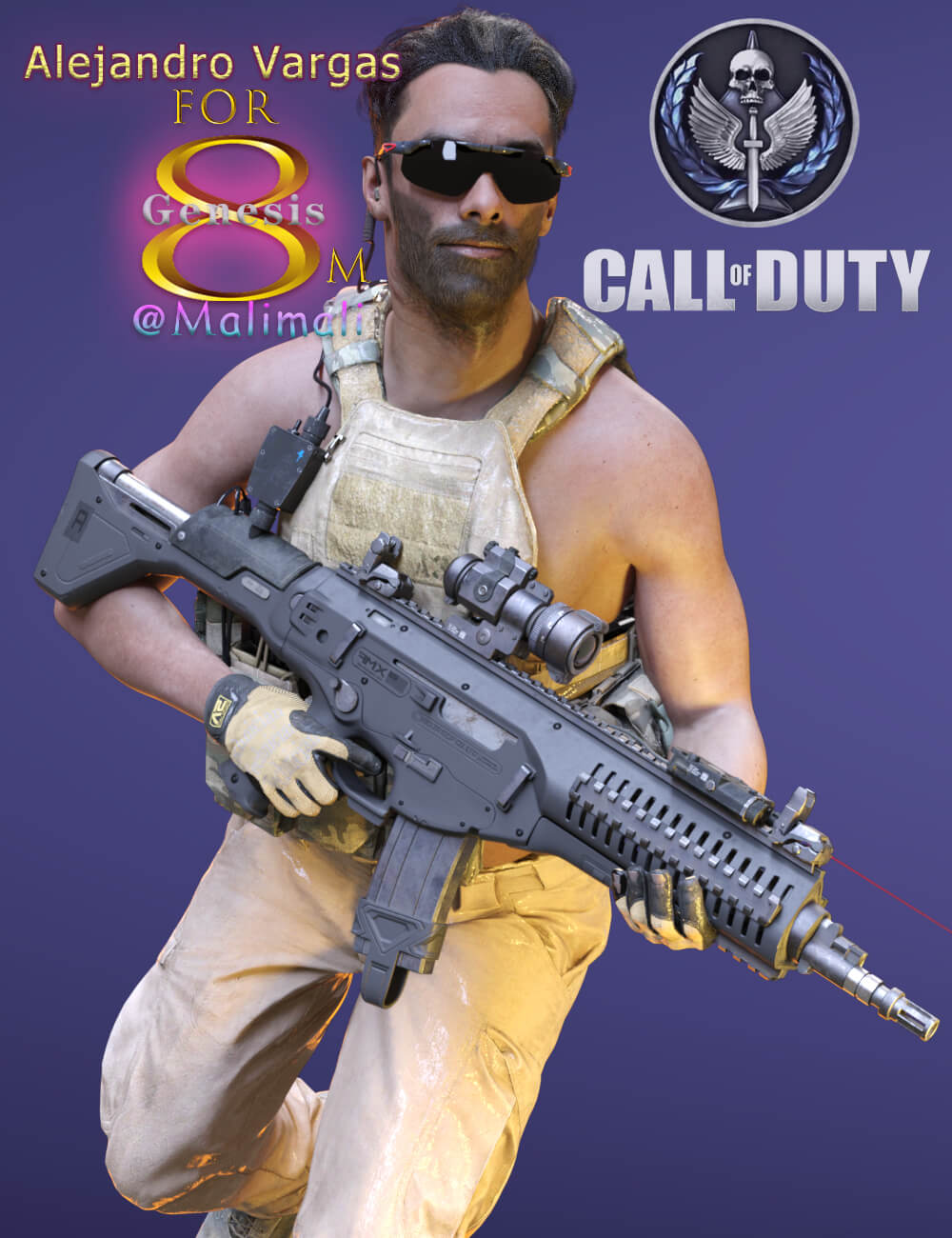 COD Alejandro Vargas and Outfit for G8M - Daz Content by malimali