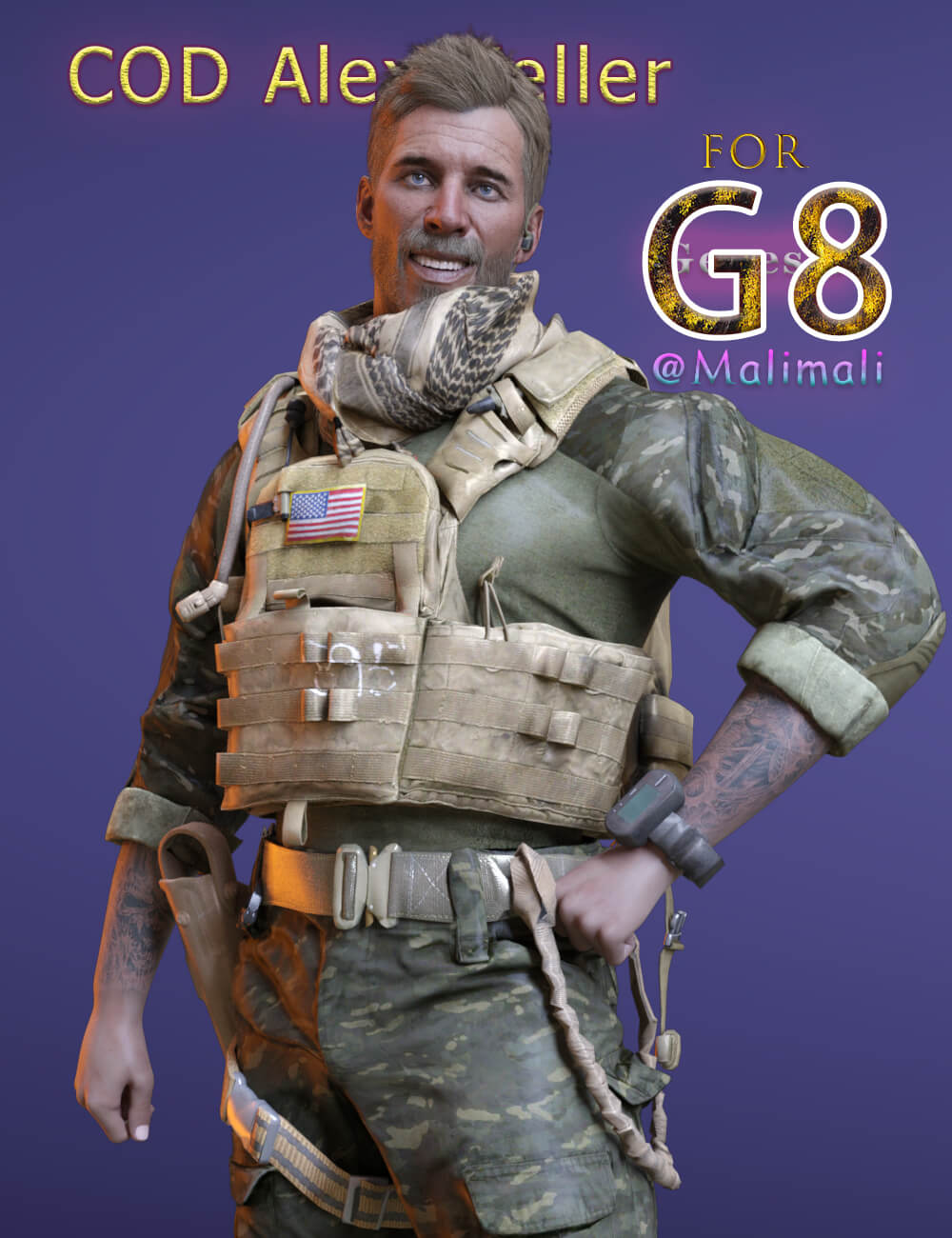 COD Alex Keller for G8M - Daz Content by malimali