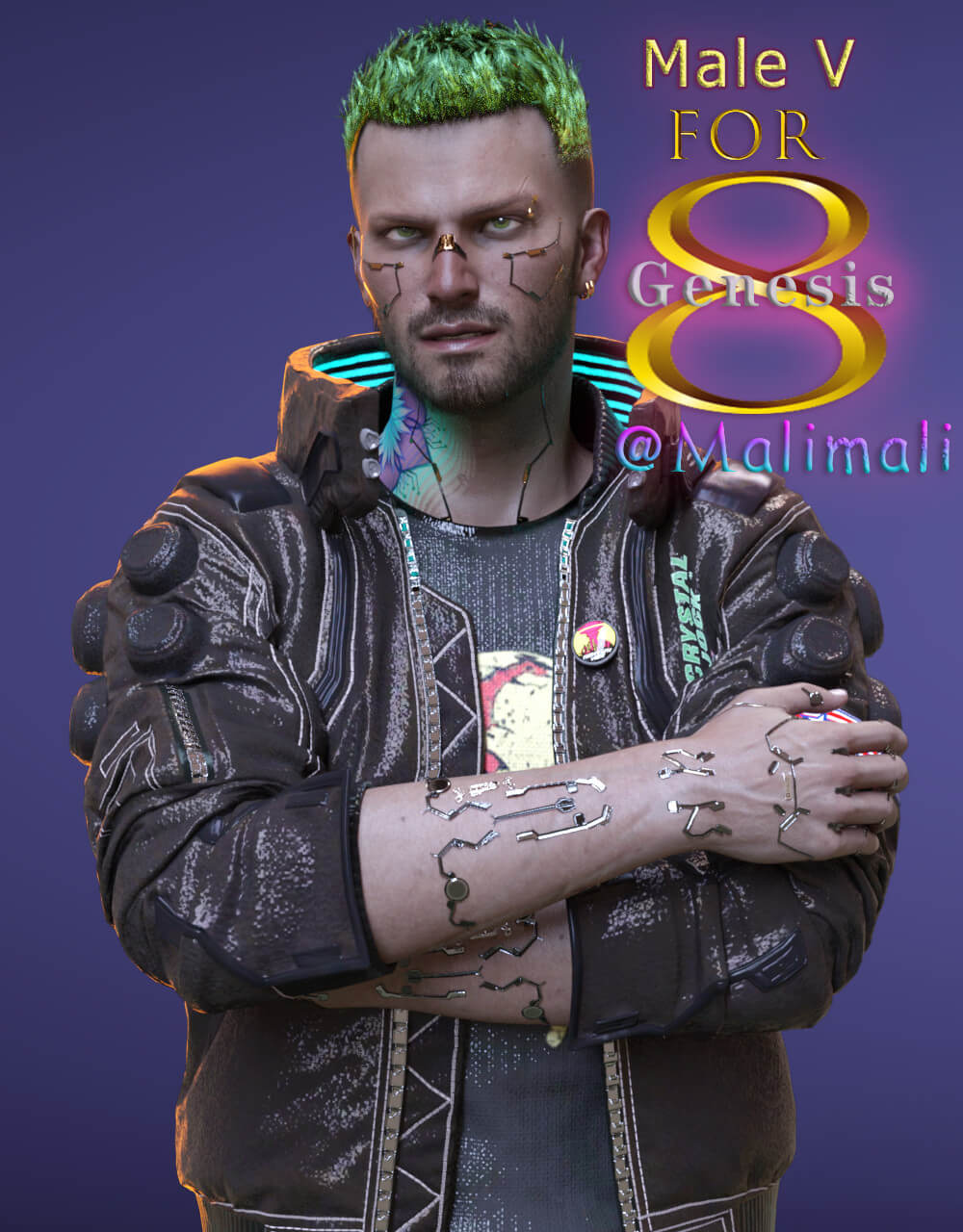 Cyber Male V for G8M V3 - Daz Content by malimali