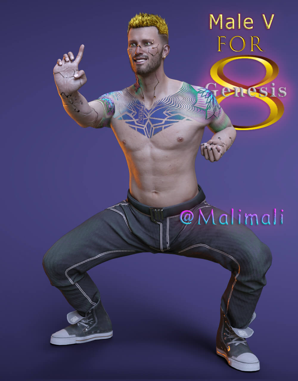 Cyber Male V for G8M V3 - Daz Content by malimali
