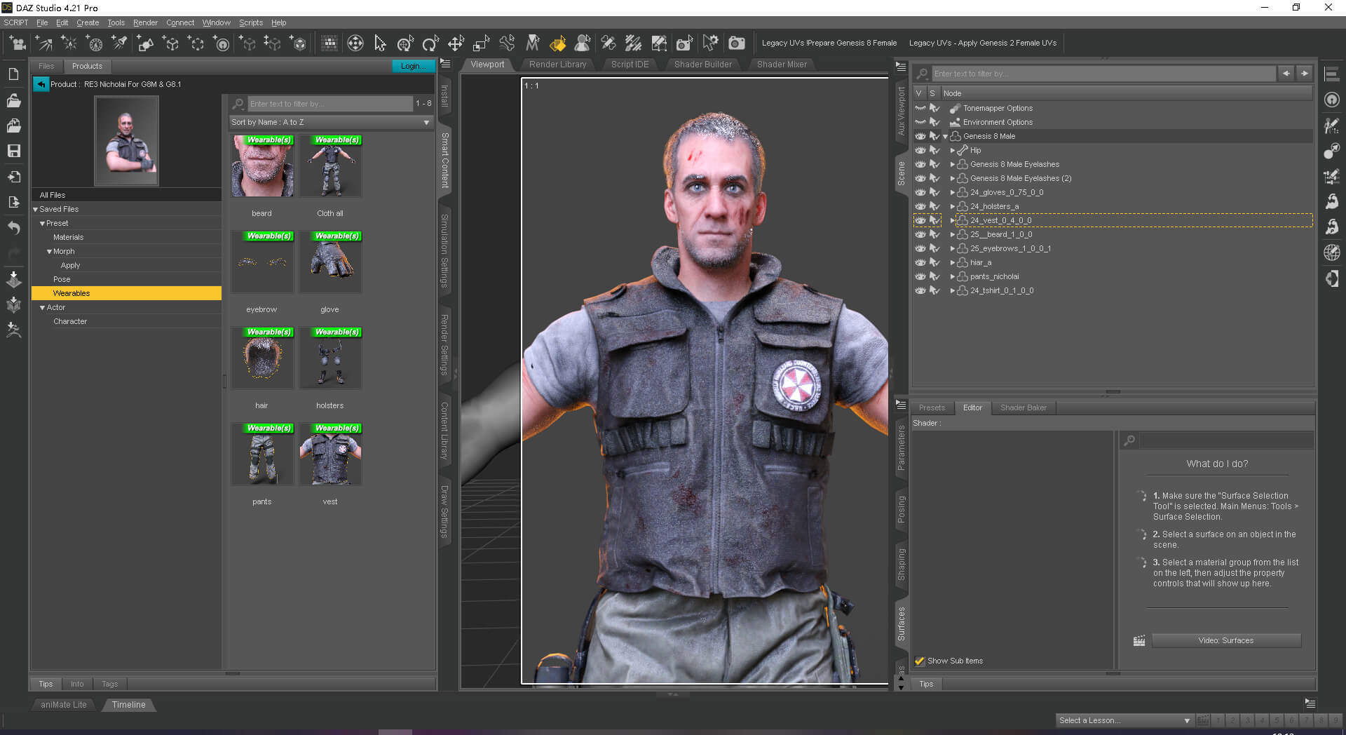 RE3 Nicholai and Ouftfit for G8M & G8.1 - Daz Content by malimali