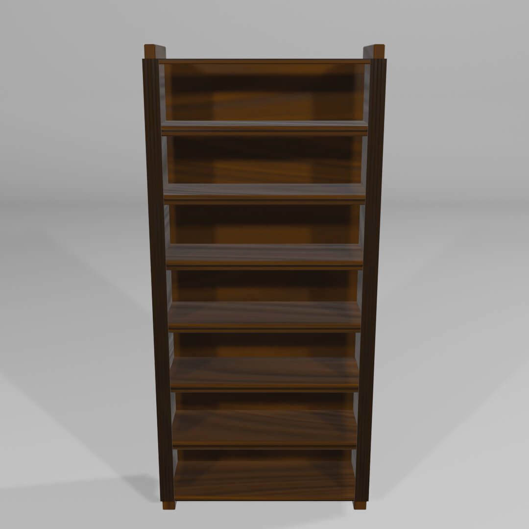 Empty Bookcase - 3D Model by Malixemous