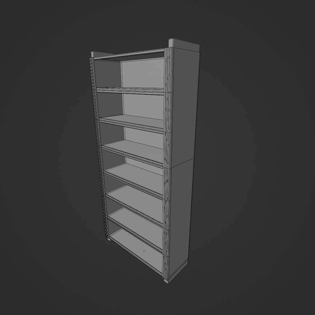 Empty Bookcase - 3D Model by Malixemous
