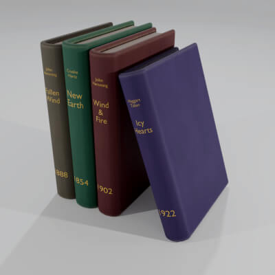 Multi-Colored Book Set 3D Model by Malixemous
