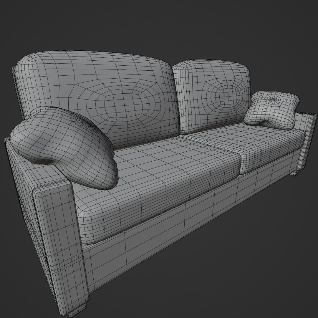 Simple Couch - 3D Model by Malixemous