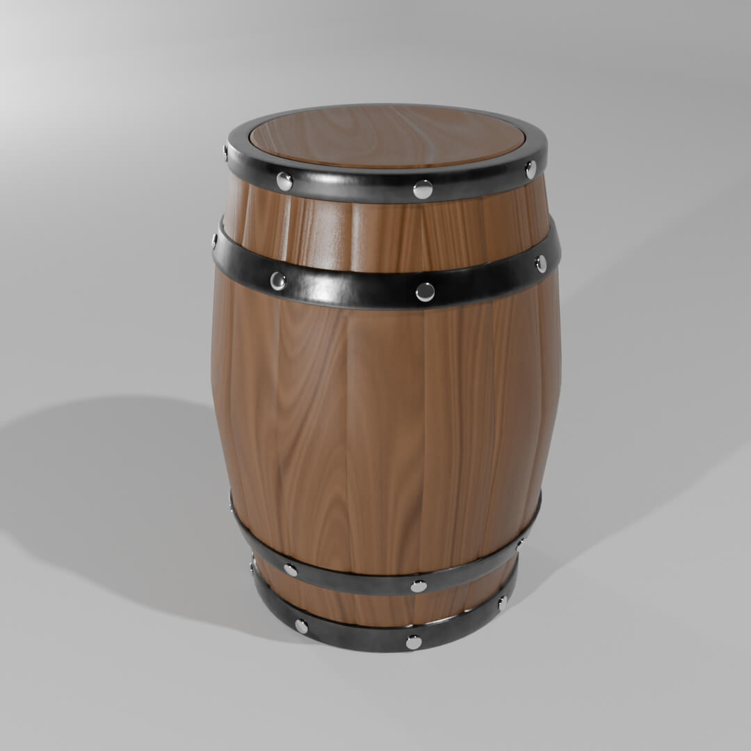 Wooden Barrel - Free 3D Model by Malixemous