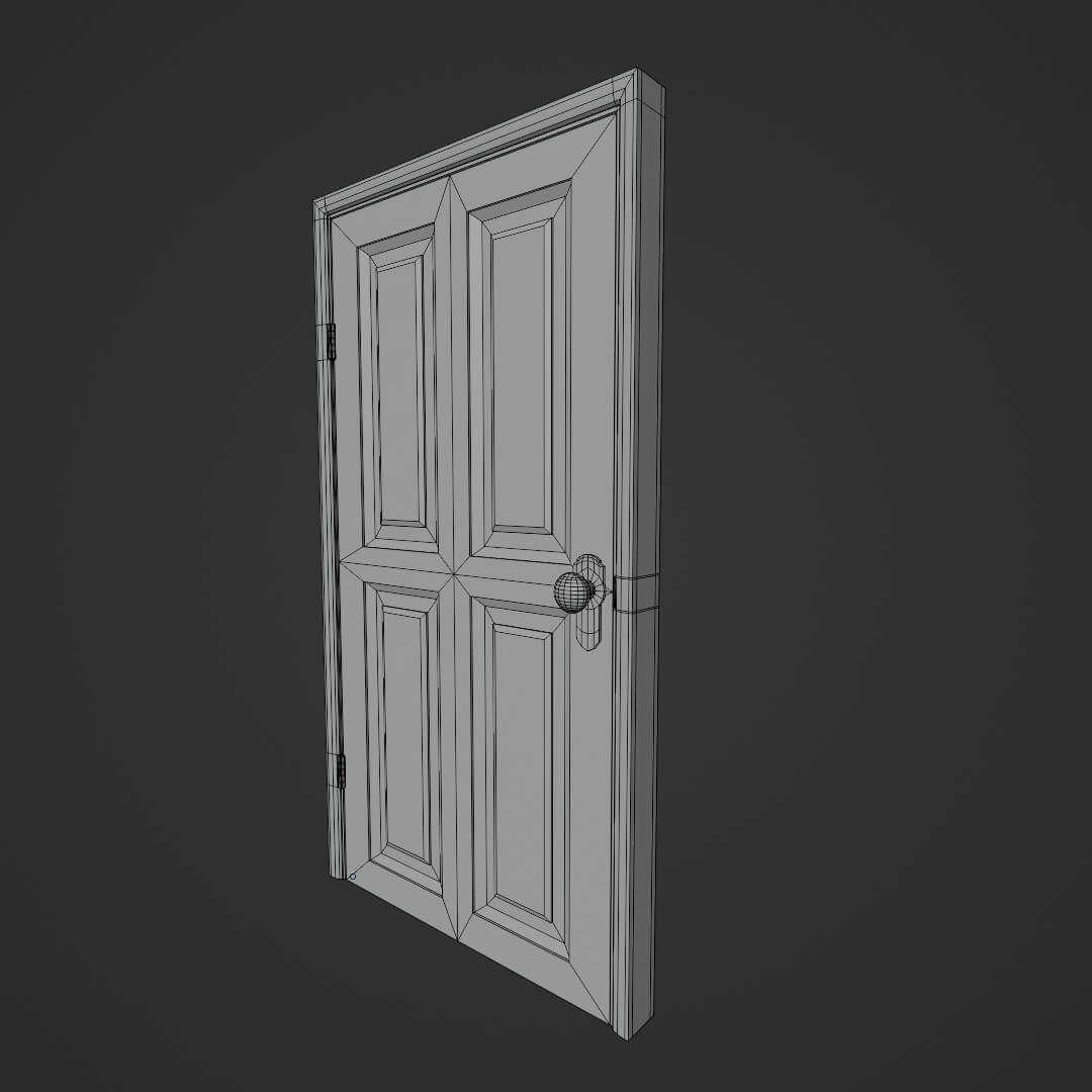 Wooden Door and Frame - 3D Model by Malixemous