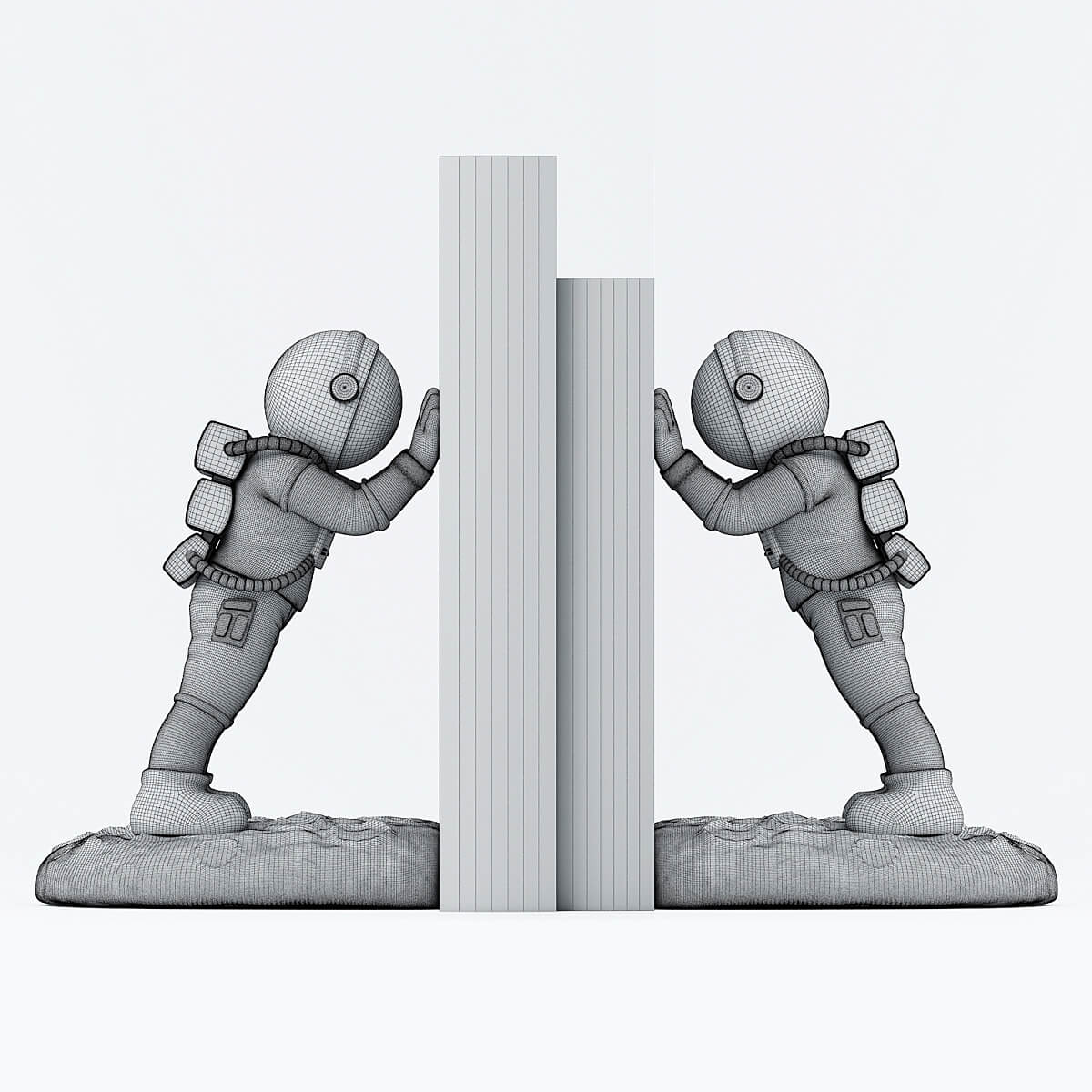 Astronaut Bookends - 3D Model by malkmen84