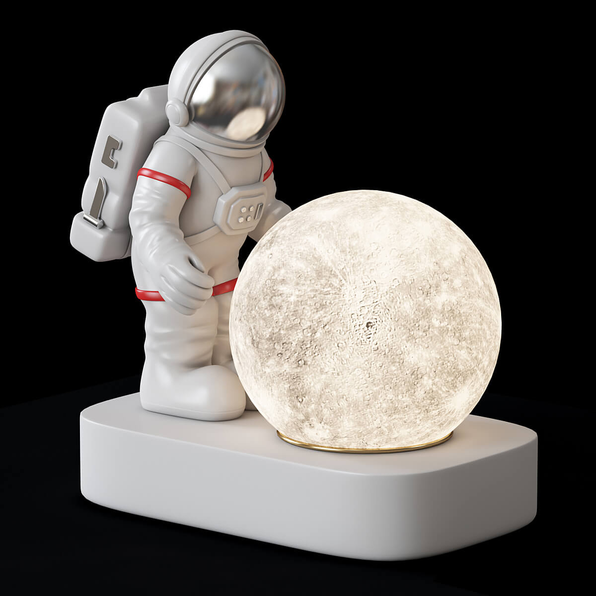 Astronaut Lamp - 3D Model by malkmen84