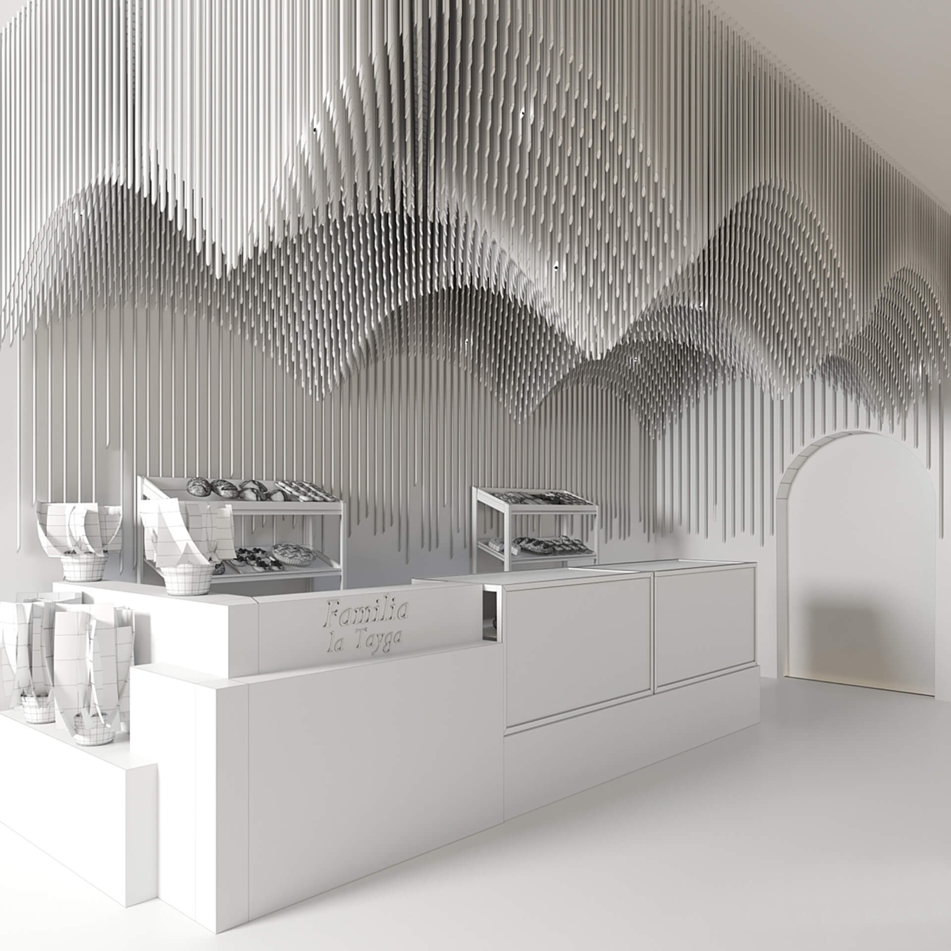 Design Project of a Restaurant With Elements of Copper Decor - 3D Model ...