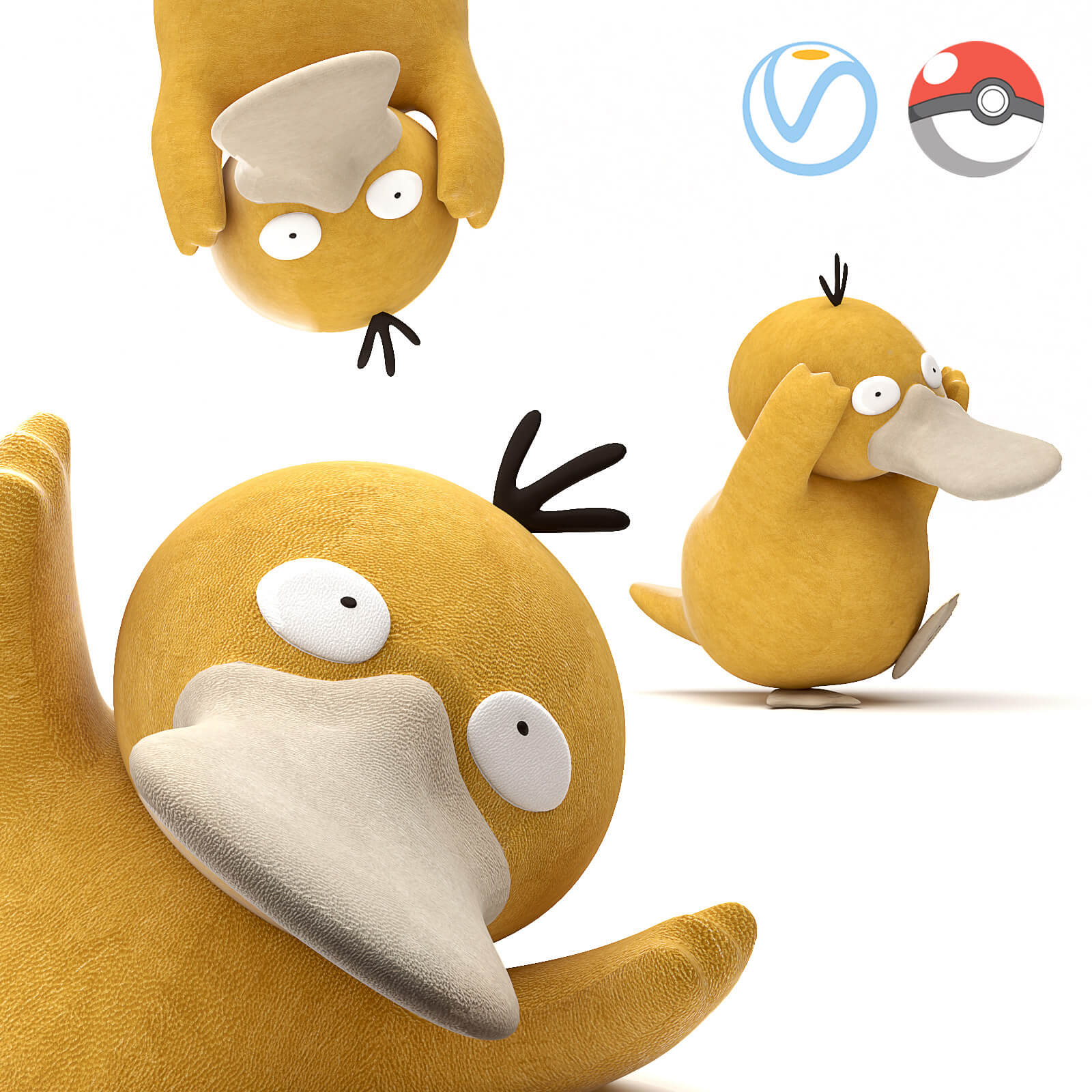 Psy Duck Pokemon - 3D Model by malkmen84