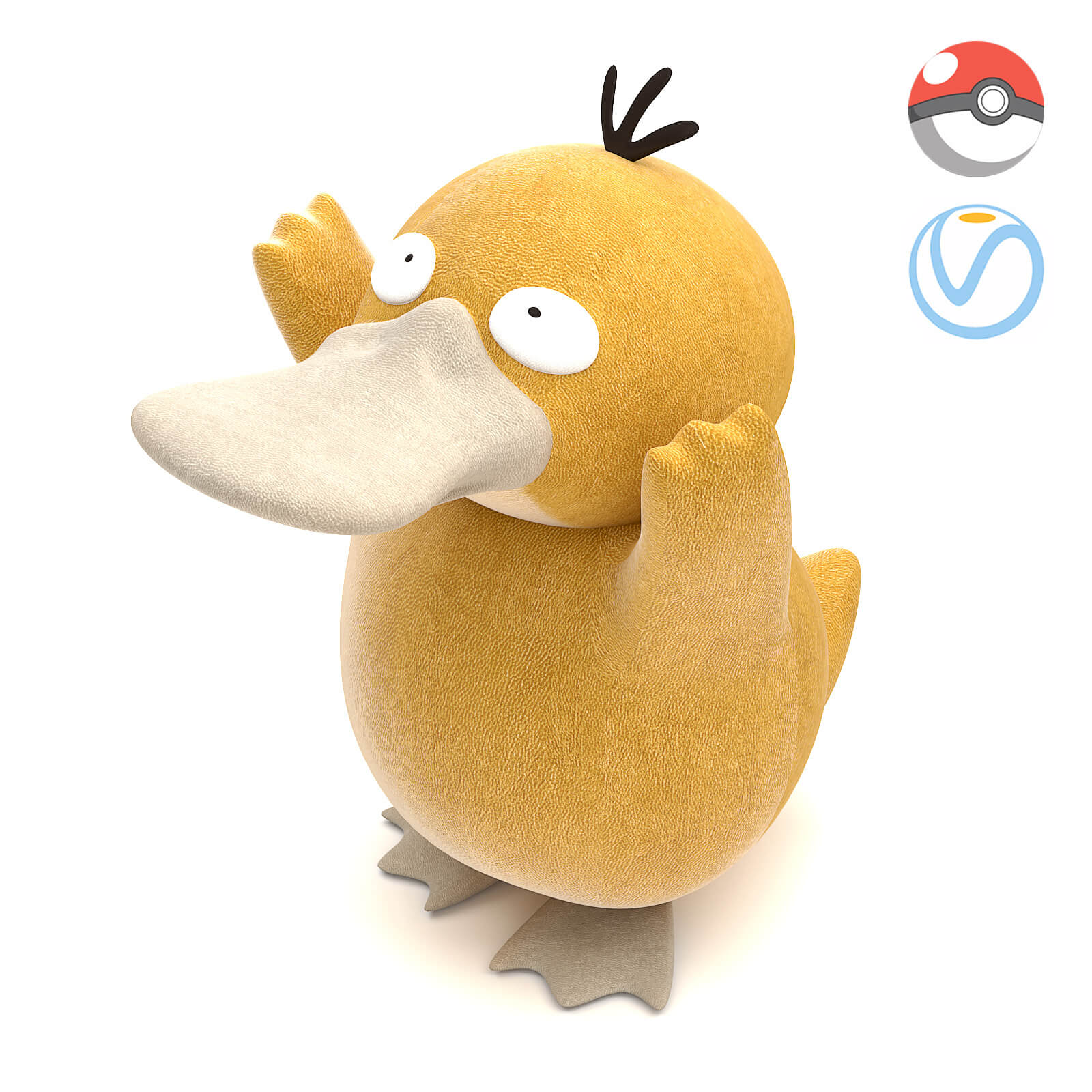 Psy Duck Pokemon - 3D Model by malkmen84