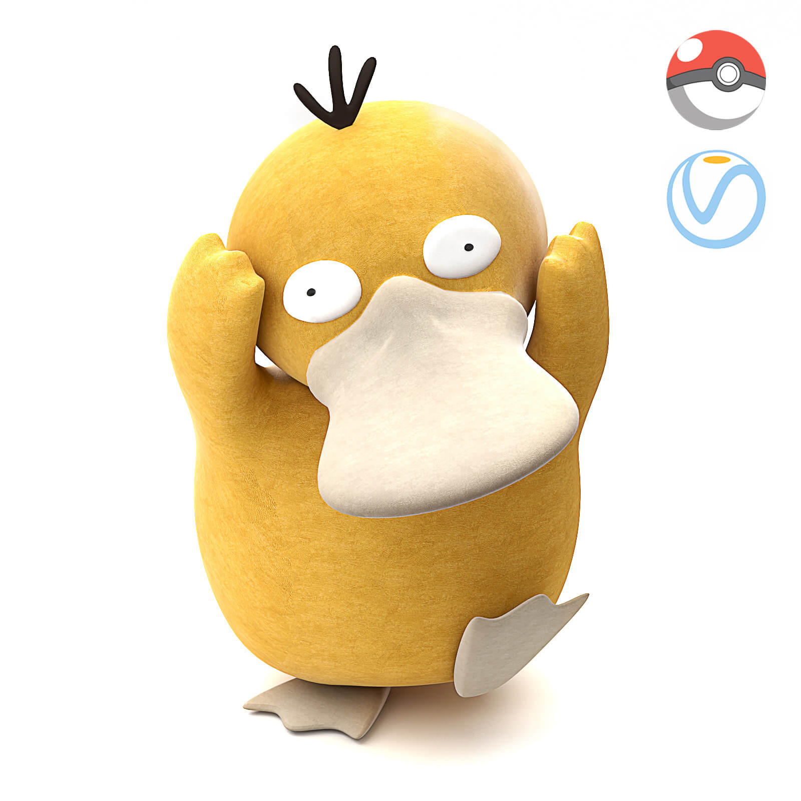 Psy Duck Pokemon - 3D Model by malkmen84