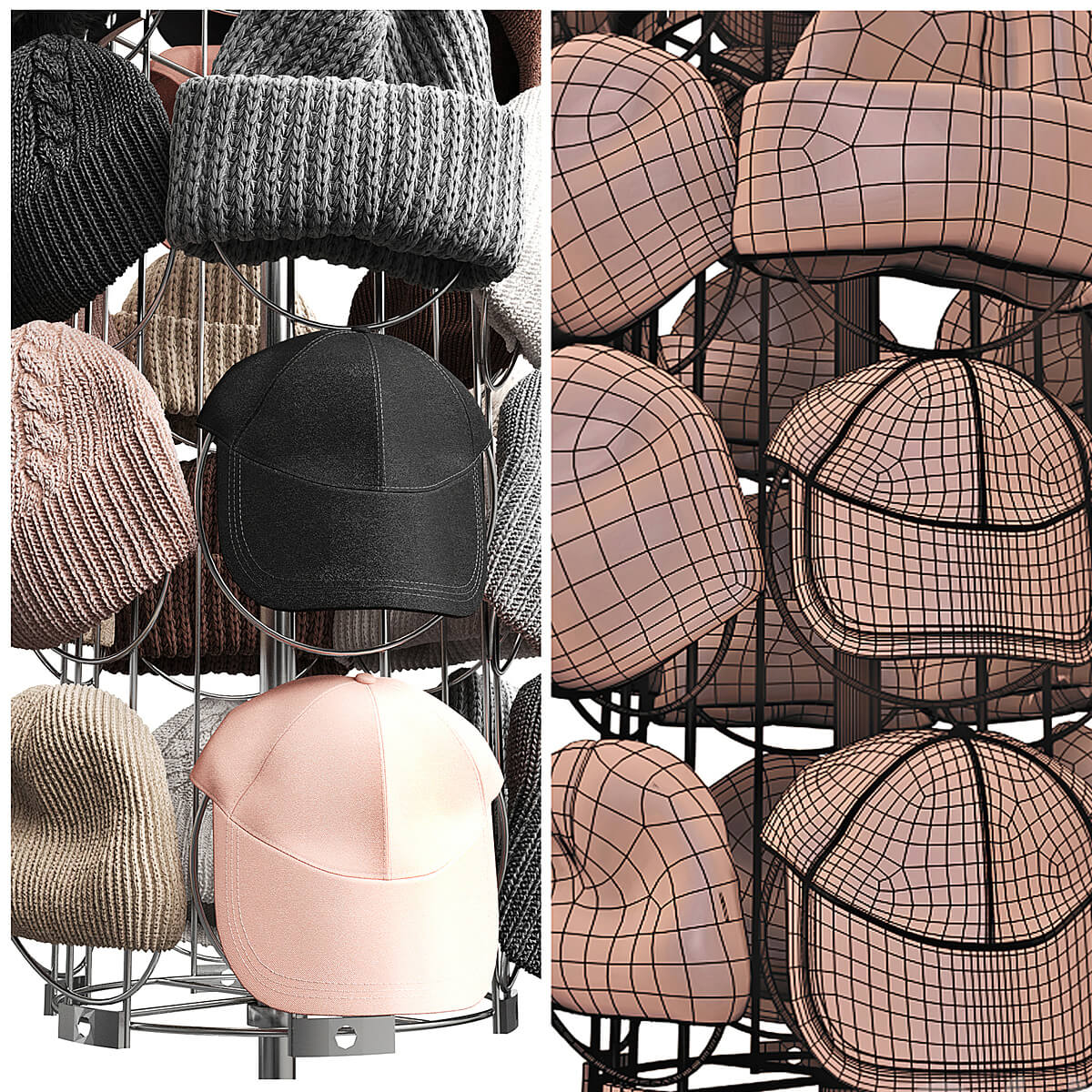 Set of Hats and Accessories 02 - 3D Model by malkmen84