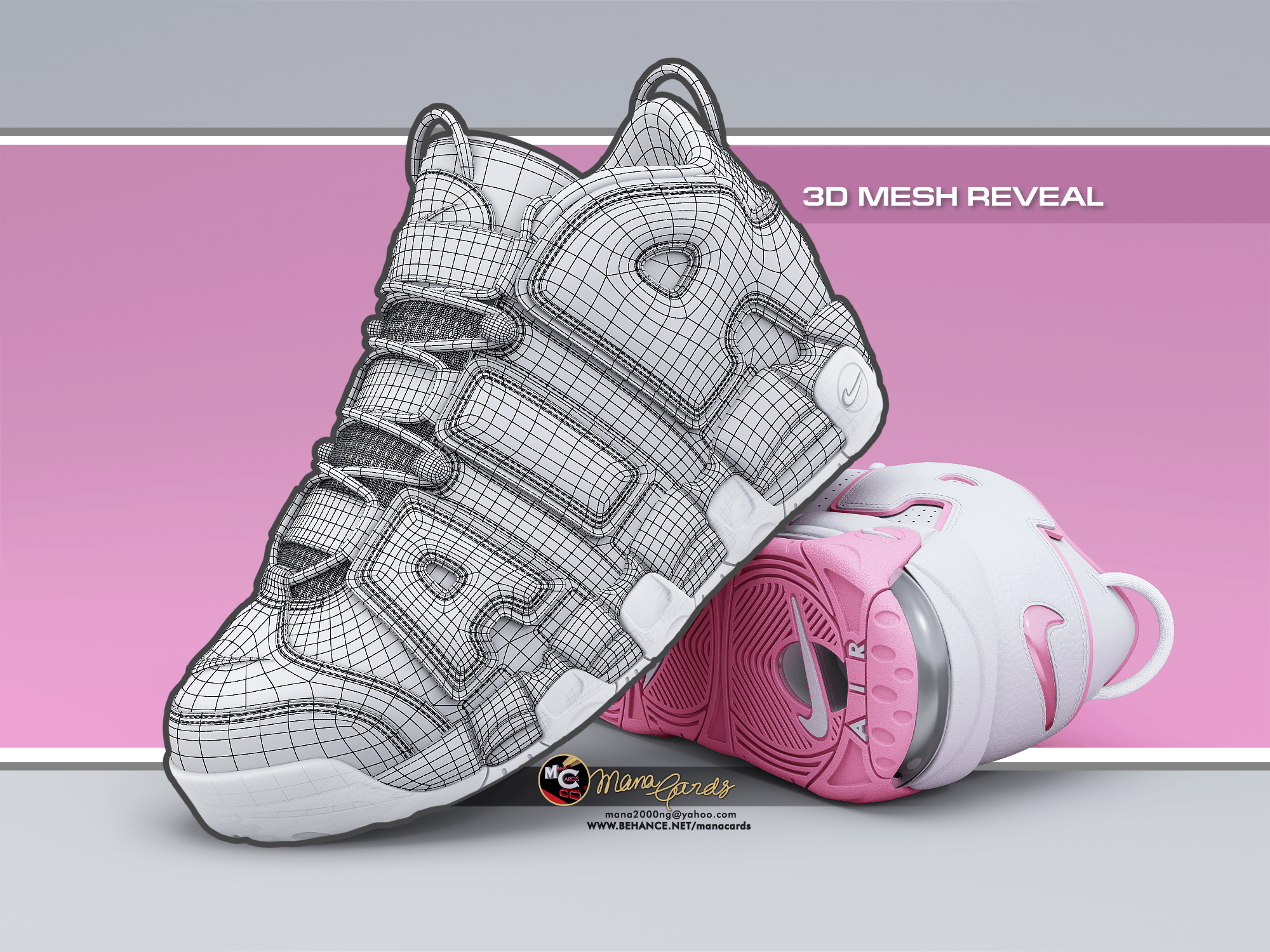 3d Sneaker viz (Nike Air More Uptempo) 3D Render by manacards